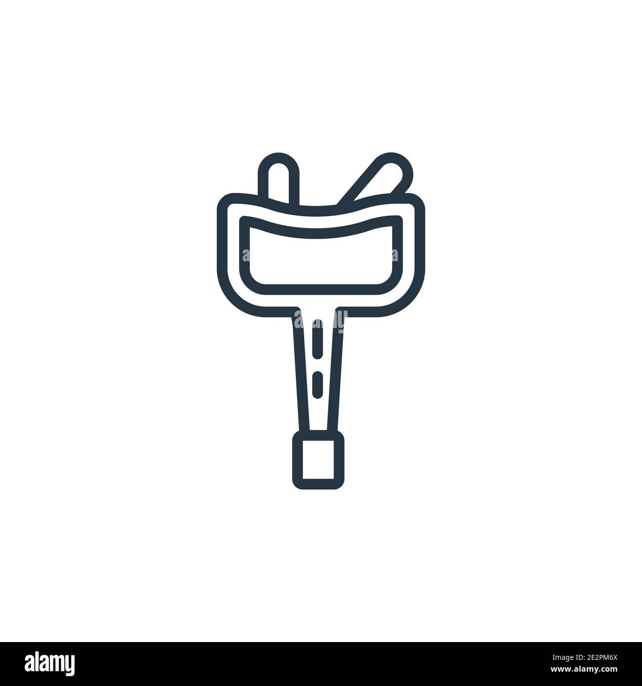 Saddle outline vector icon. Thin line black saddle icon, flat vector ...