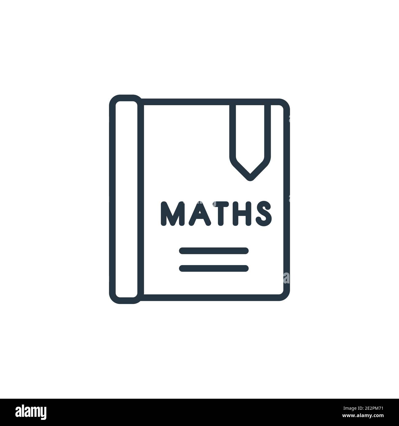 Maths outline vector icon. Thin line black maths icon, flat vector ...