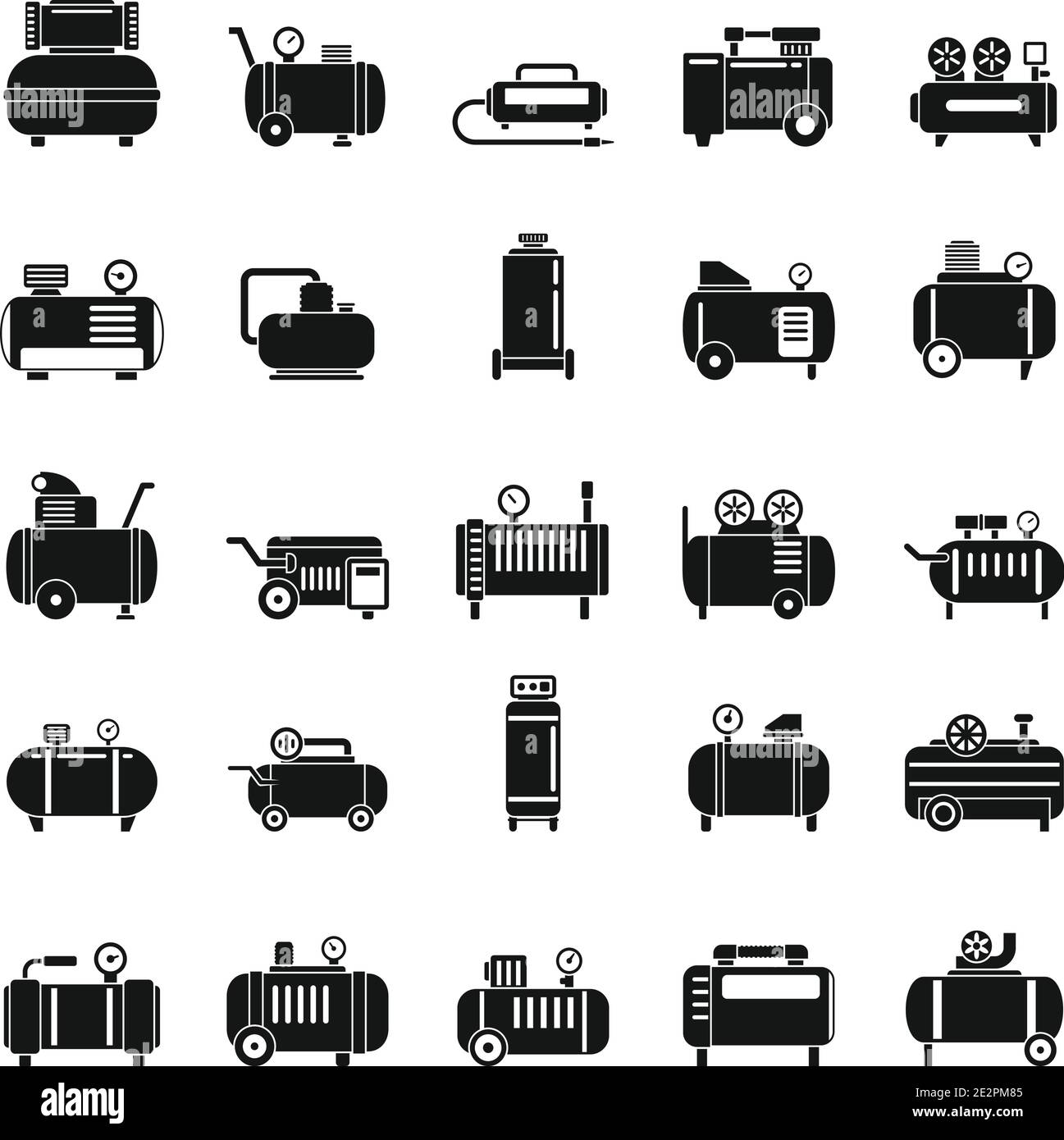 Air compressor pneumatic icons set, simple style Stock Vector Image ...