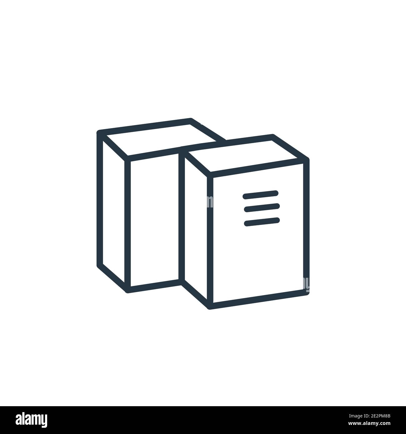 Two books outline vector icon. Thin line black two books icon, flat ...