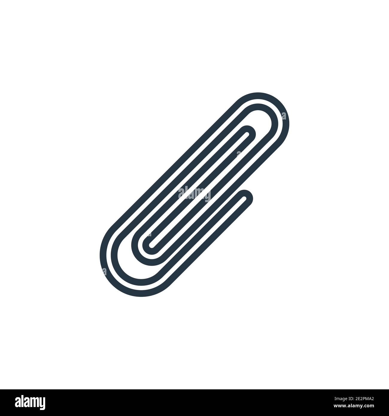 Paperclip outline vector icon. Thin line black paperclip icon, flat ...
