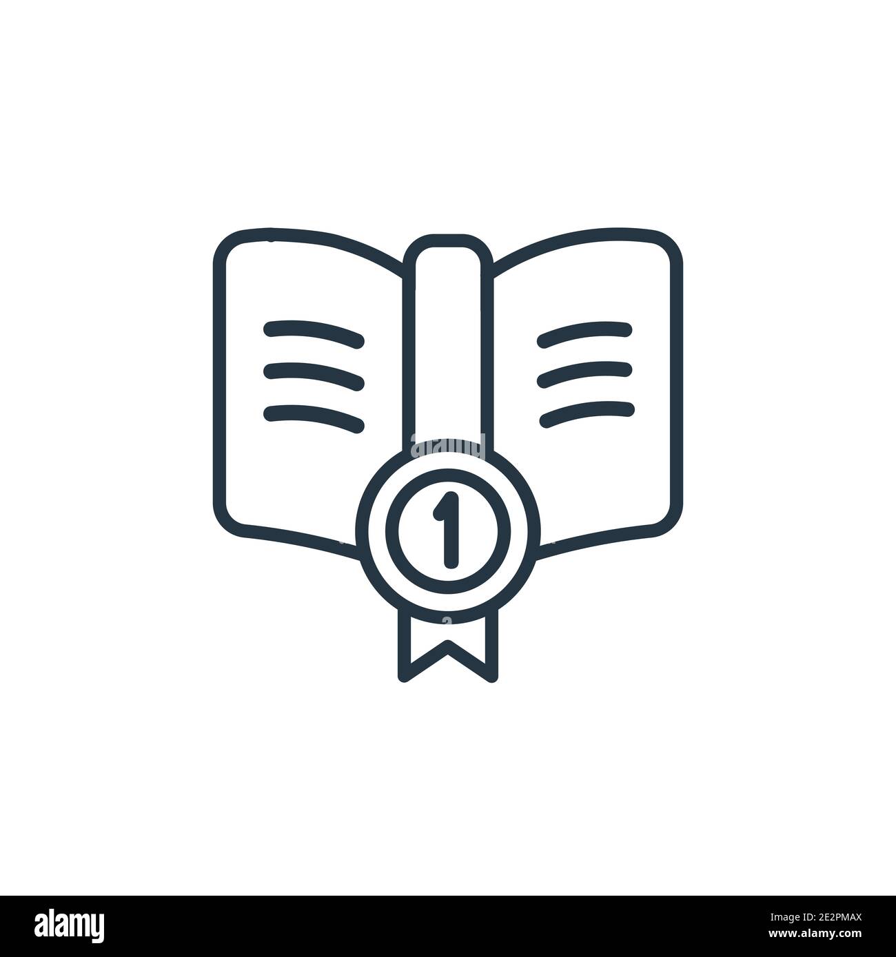 Quality education outline vector icon. Thin line black quality ...