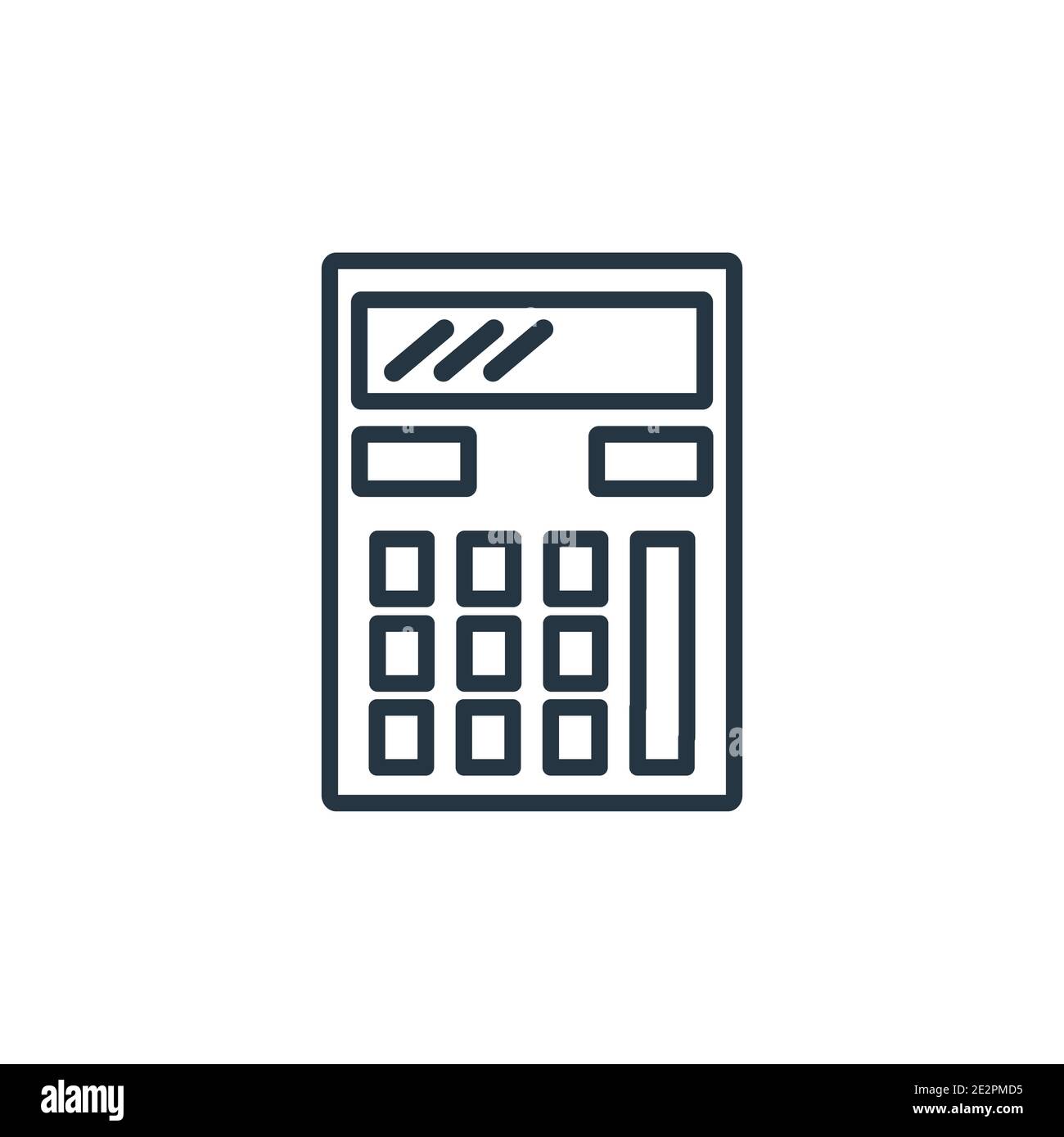 School calculator outline vector icon. Thin line black school ...