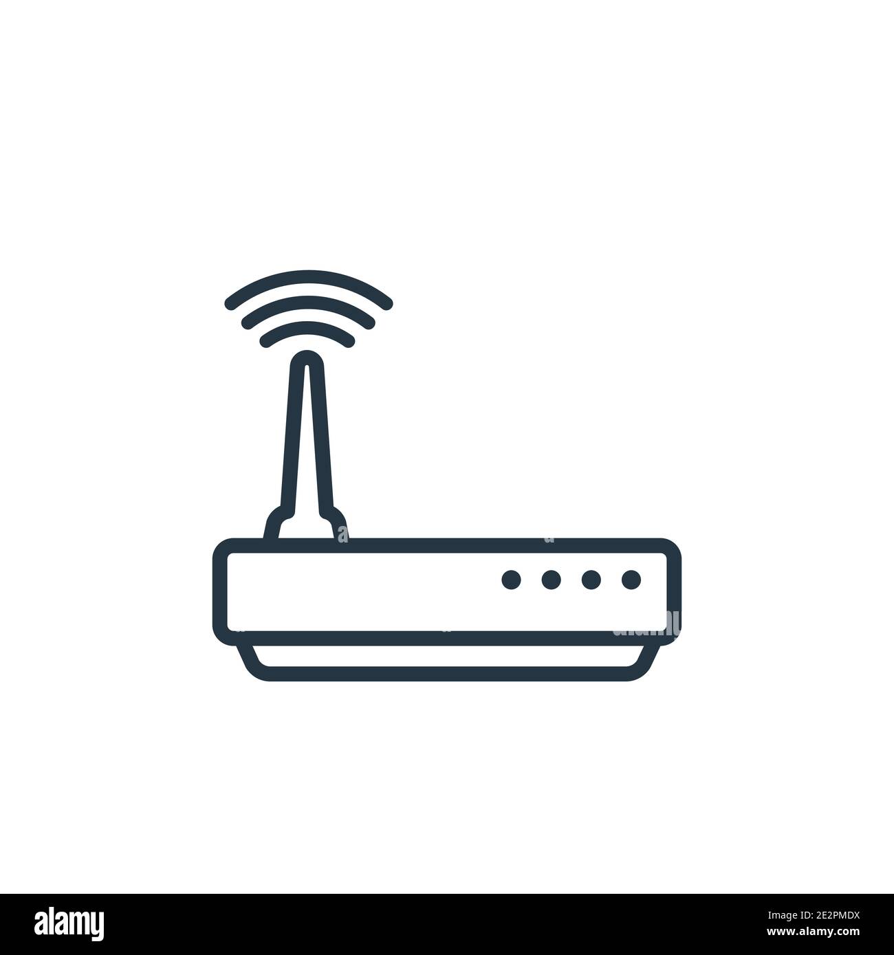 Wireless connectivity outline vector icon. Thin line black wireless ...