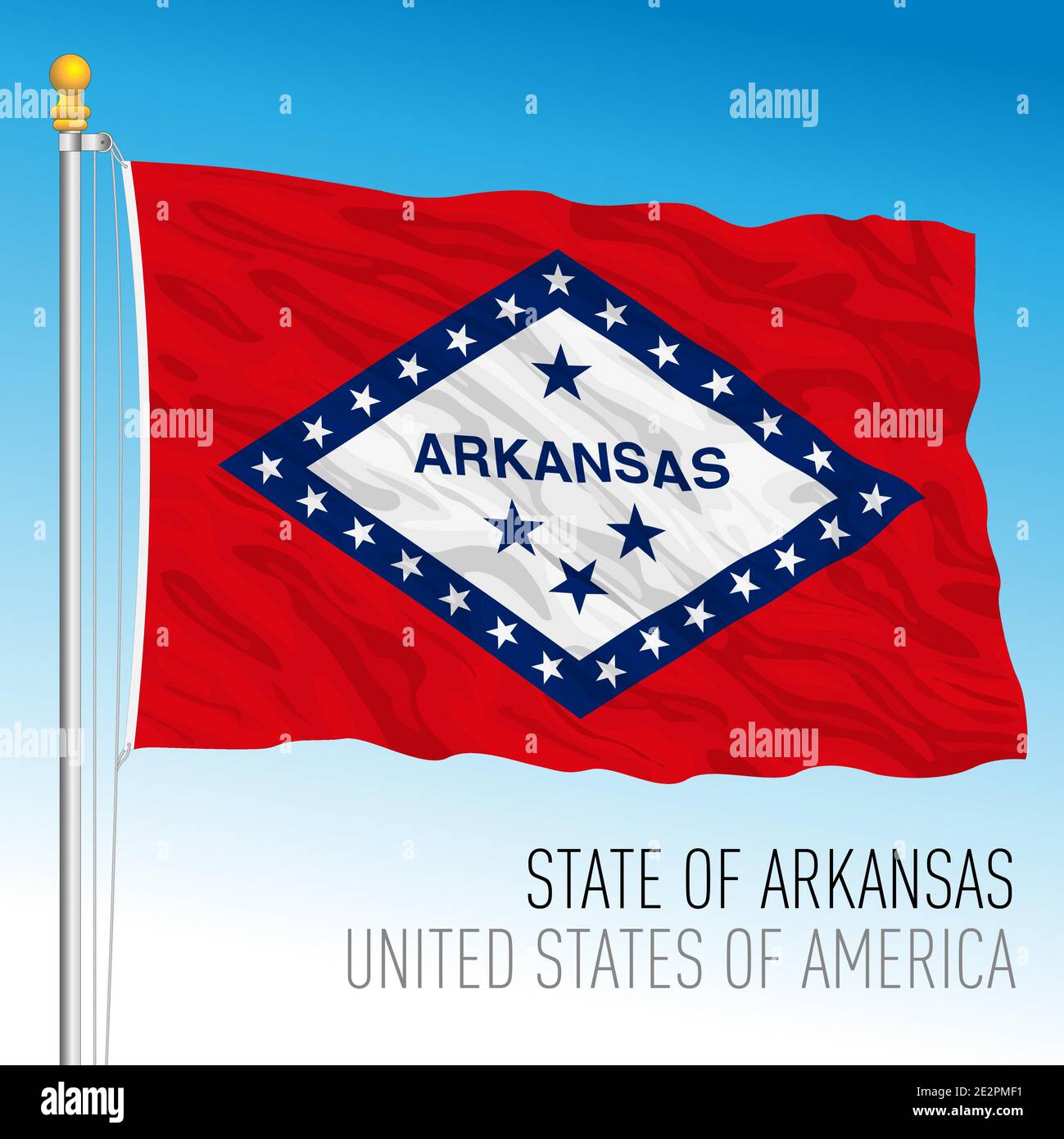 Arkansas federal state flag, United States of America, vector ...