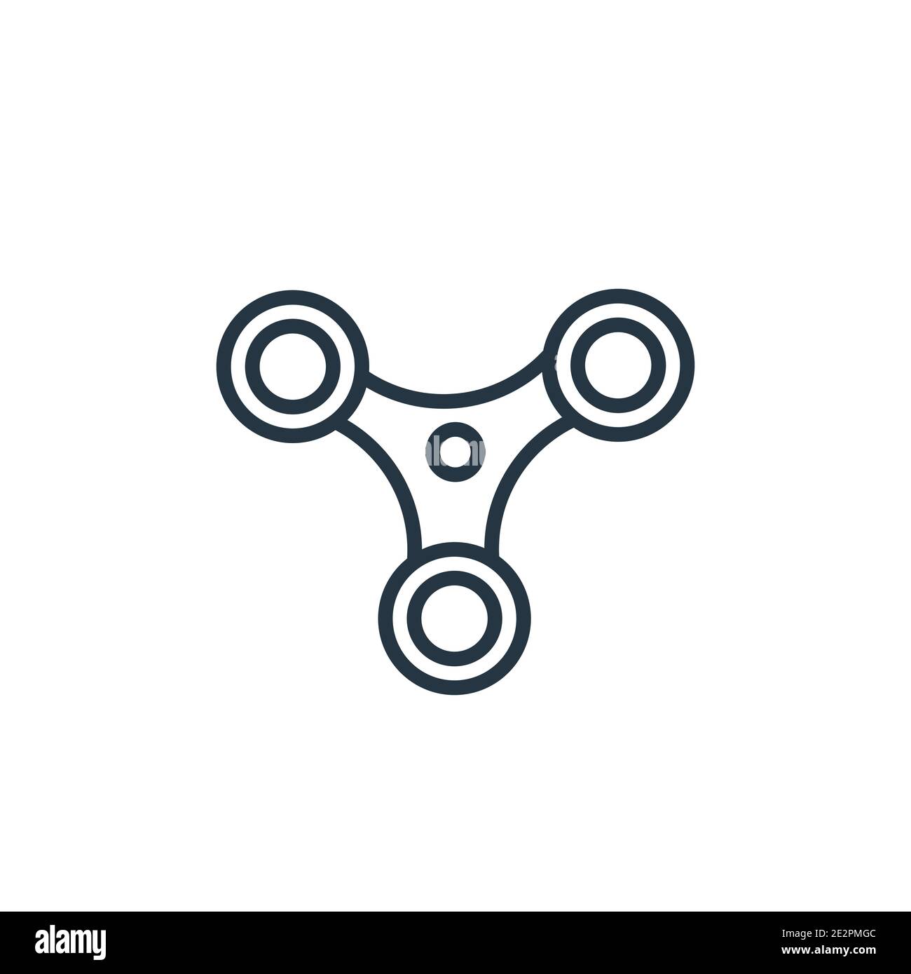 Spinner outline vector icon. Thin line black spinner icon, flat vector ...