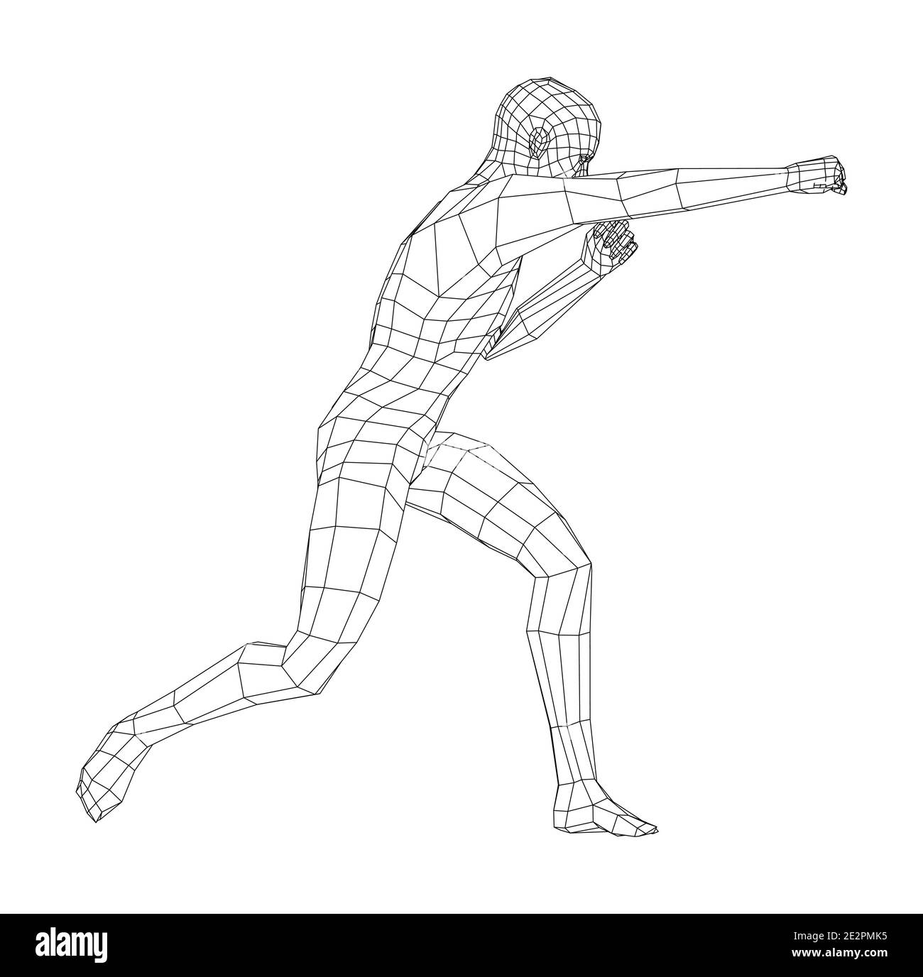 Wireframe boxing man. Vector Stock Vector Image & Art - Alamy
