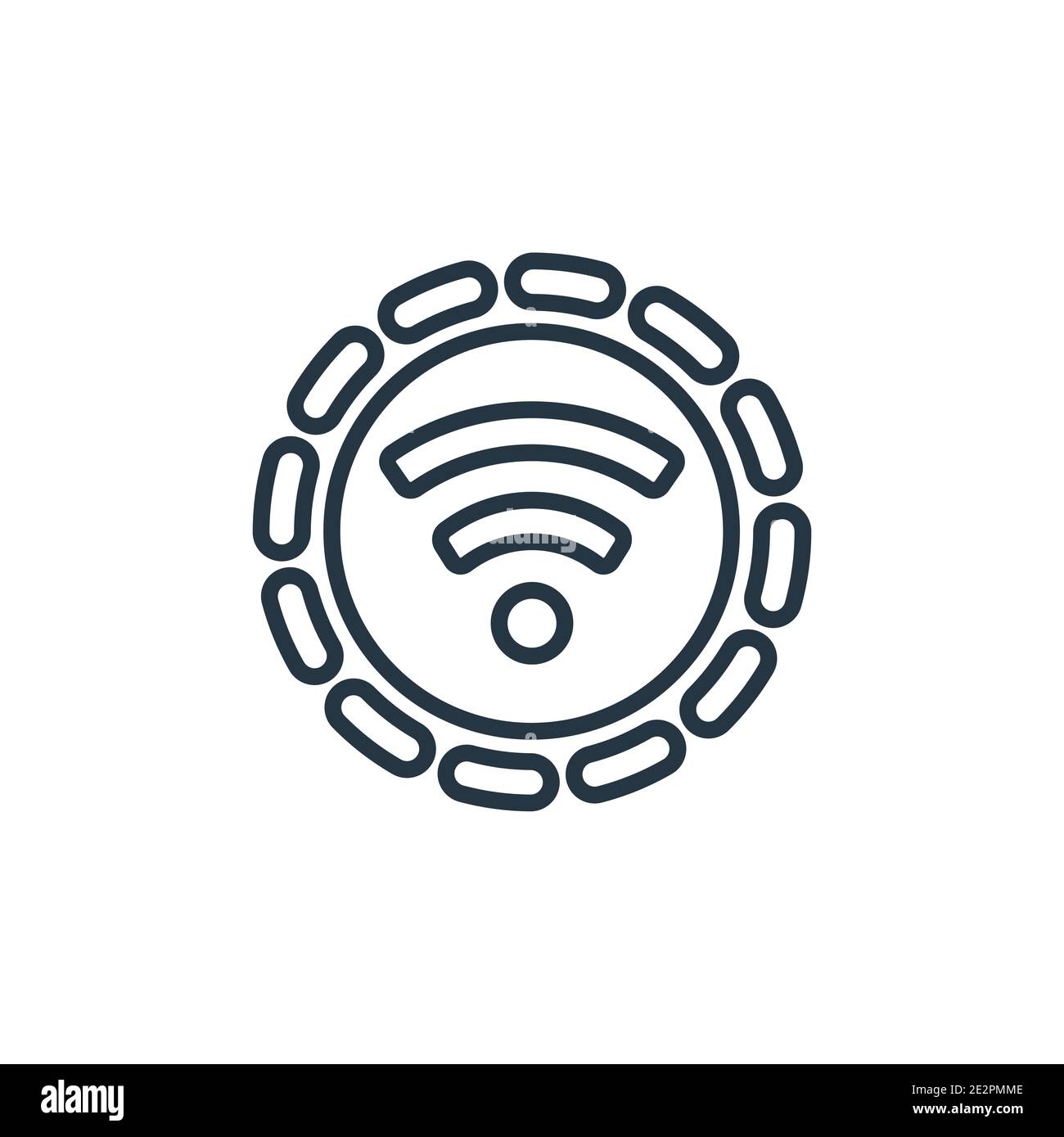 Signal outline vector icon. Thin line black signal icon, flat vector ...