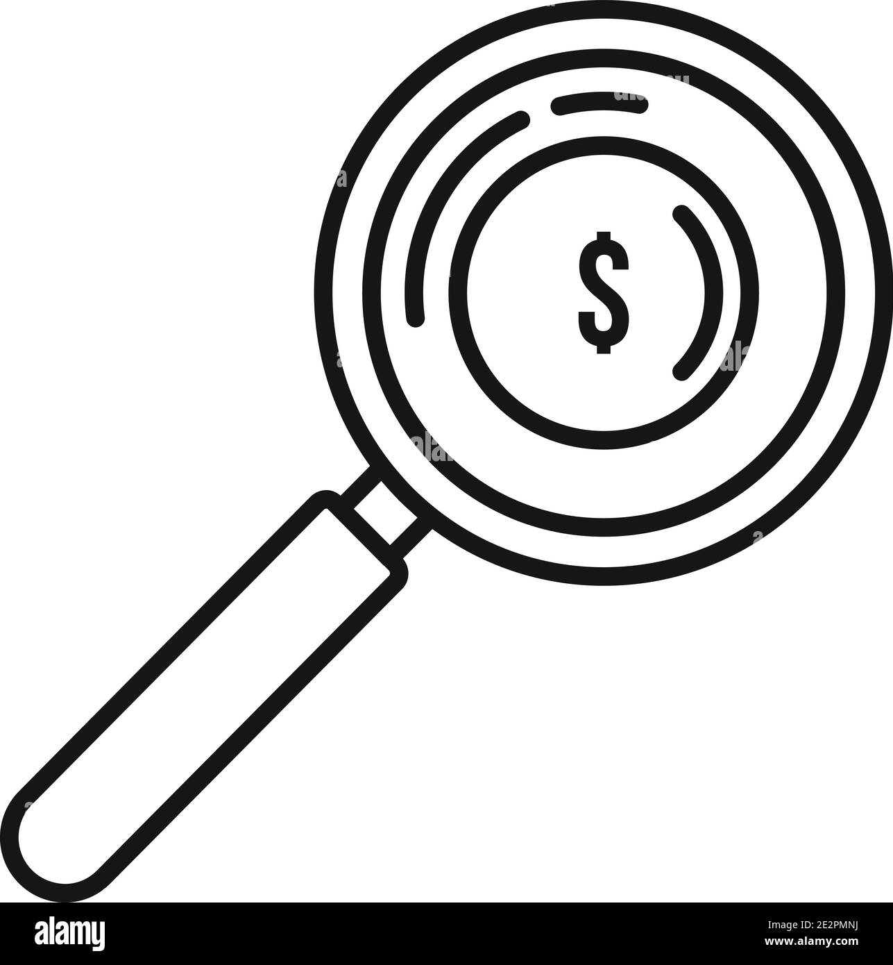 Magnifier money estimator icon, outline style Stock Vector Image & Art ...