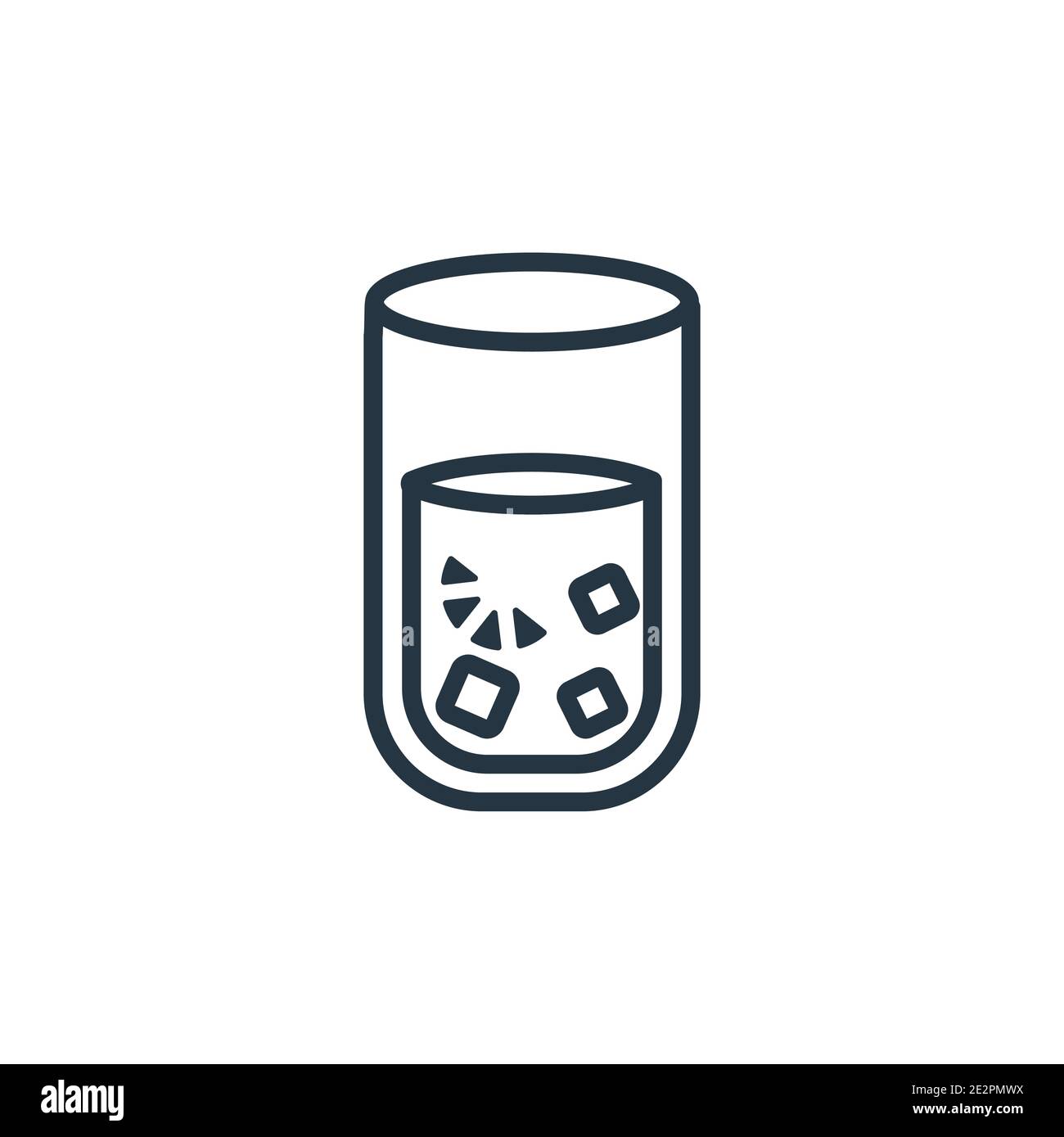 Ice tea outline vector icon. Thin line black ice tea icon, flat vector ...