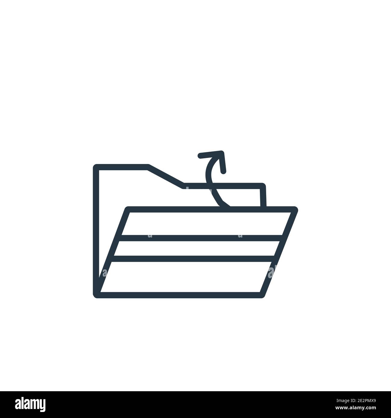 Open file outline vector icon. Thin line black open file icon, flat vector simple element ...