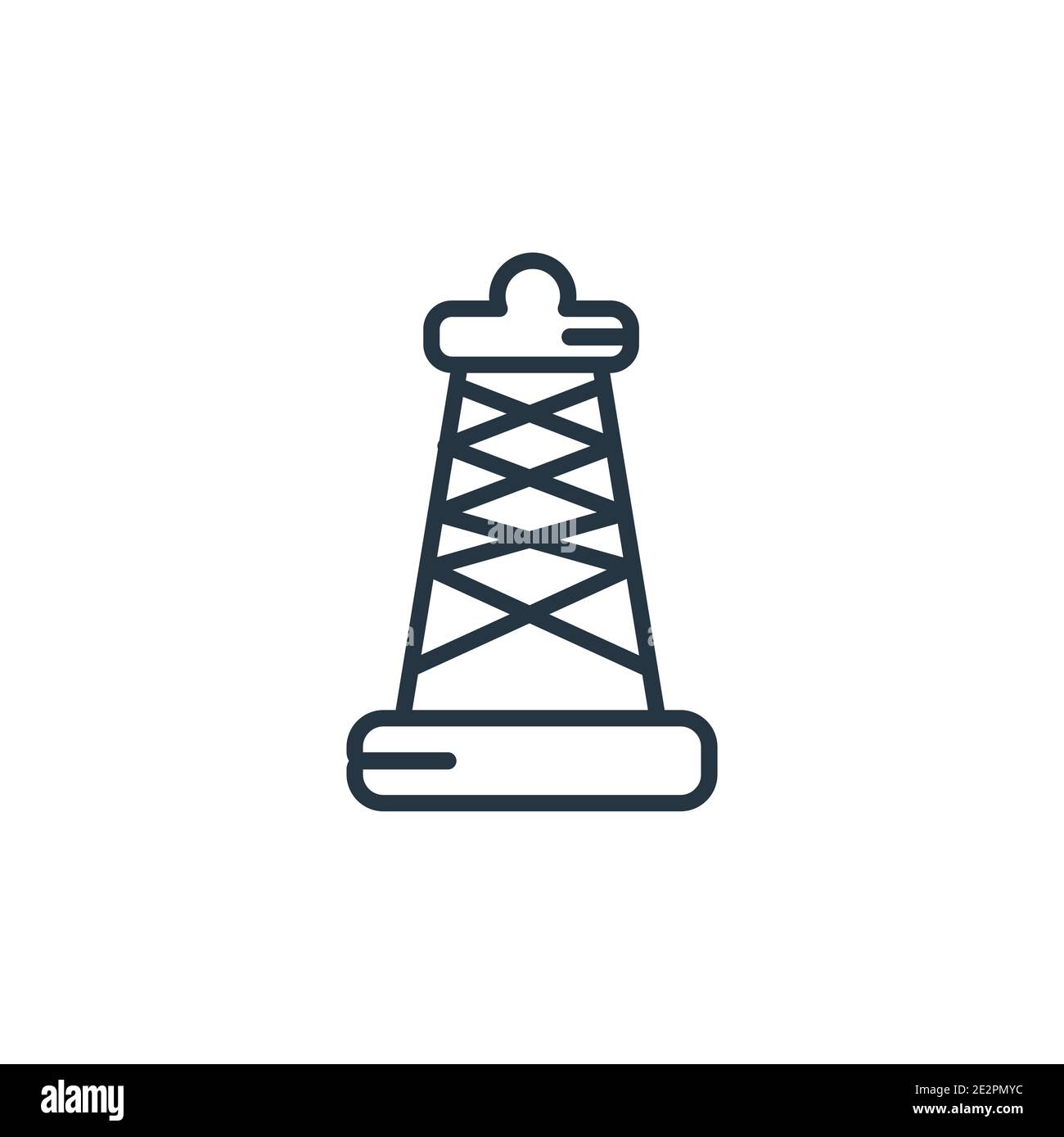 Derrick with boxes outline vector icon. Thin line black derrick with ...