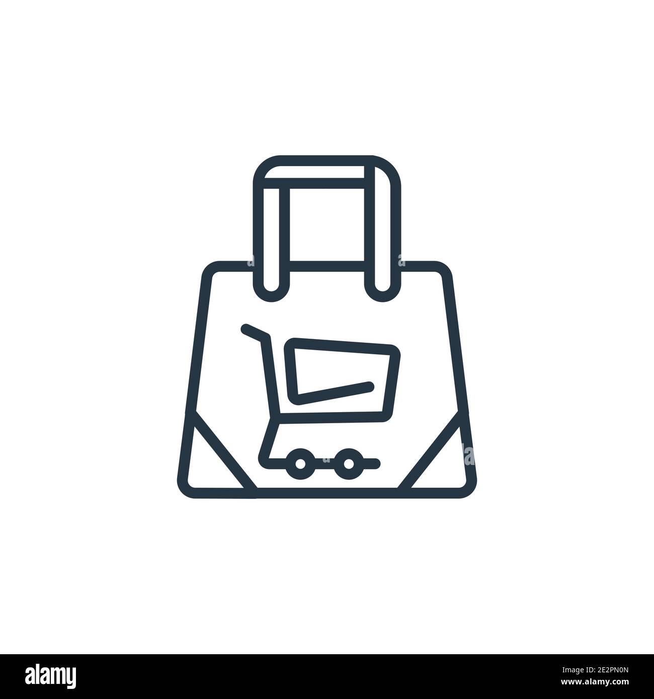 Tote bag outline vector icon. Thin line black tote bag icon, flat ...