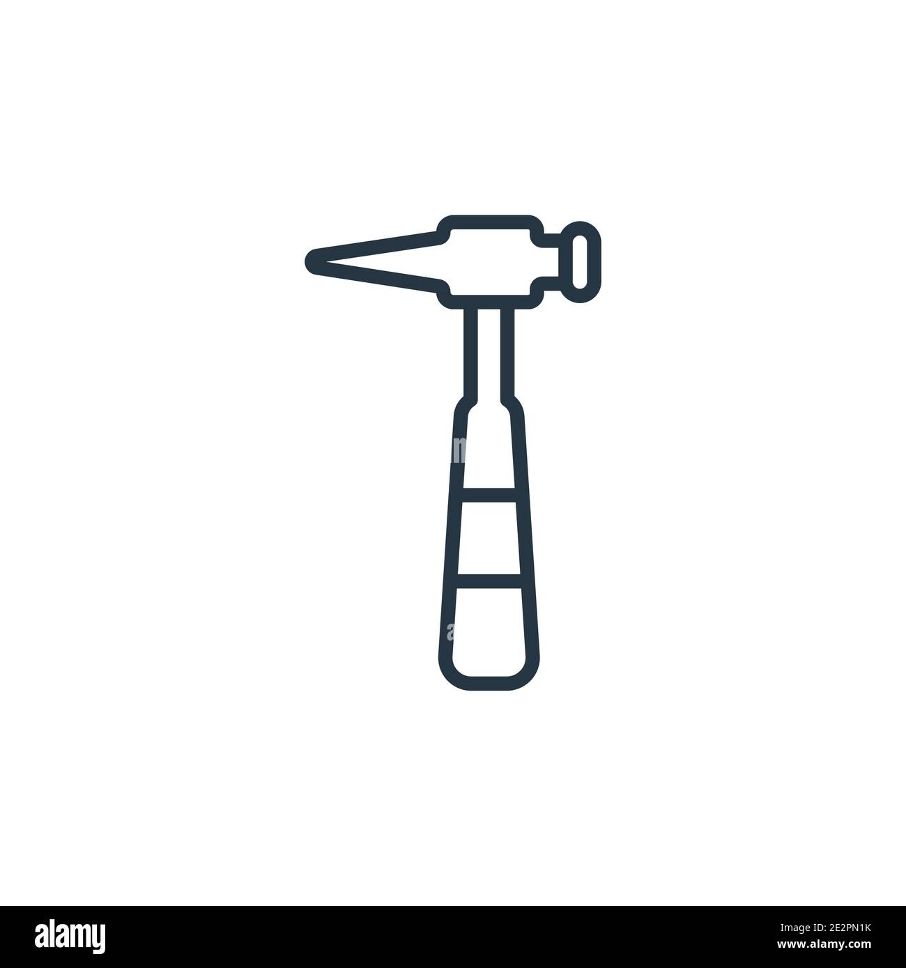 Hammer outline vector icon. Thin line black hammer icon, flat vector ...