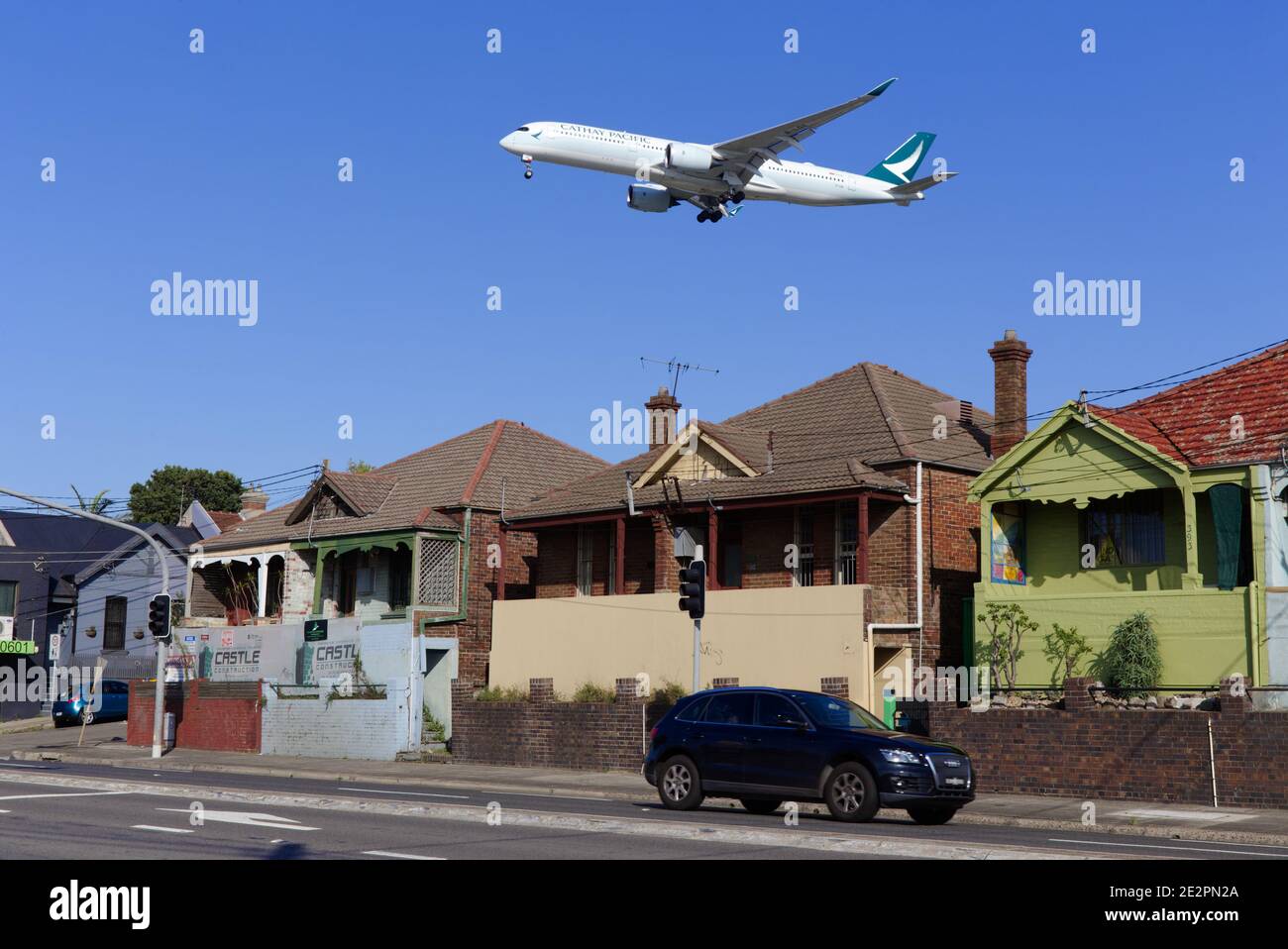 In the flight path at Sydenham with aircraft arriving to land at Sydney ...
