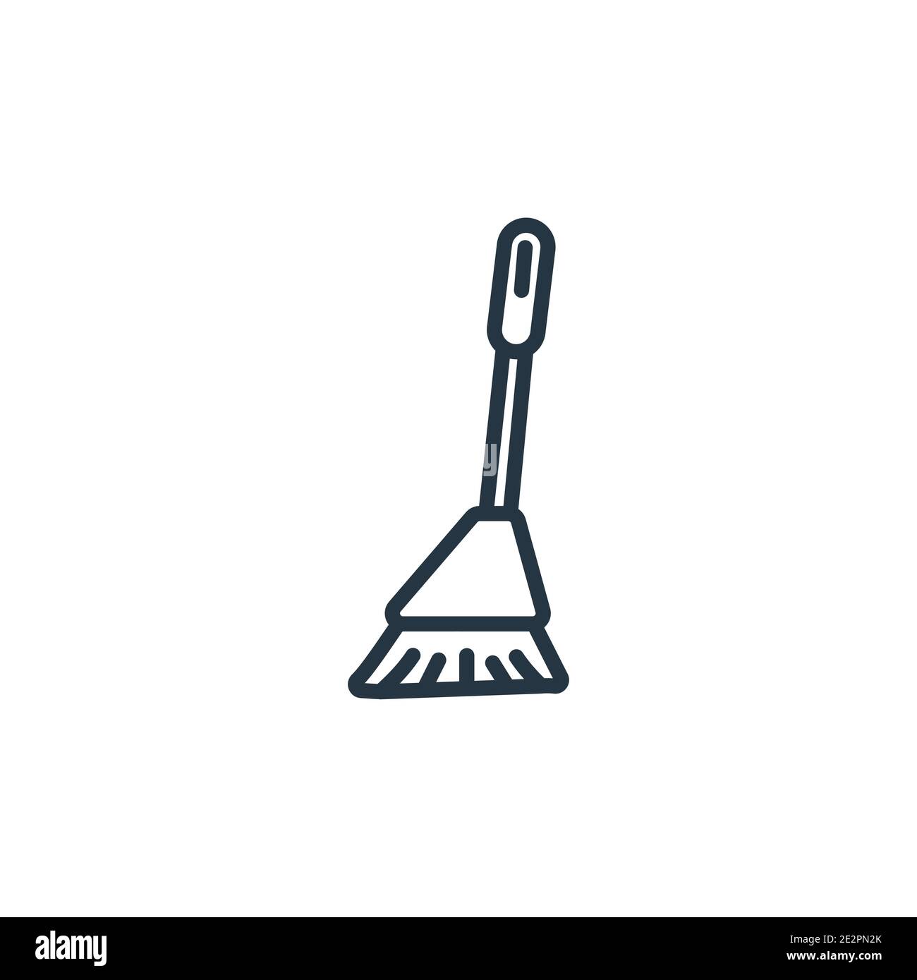 Broom cleanin outline vector icon. Thin line black broom cleanin icon ...
