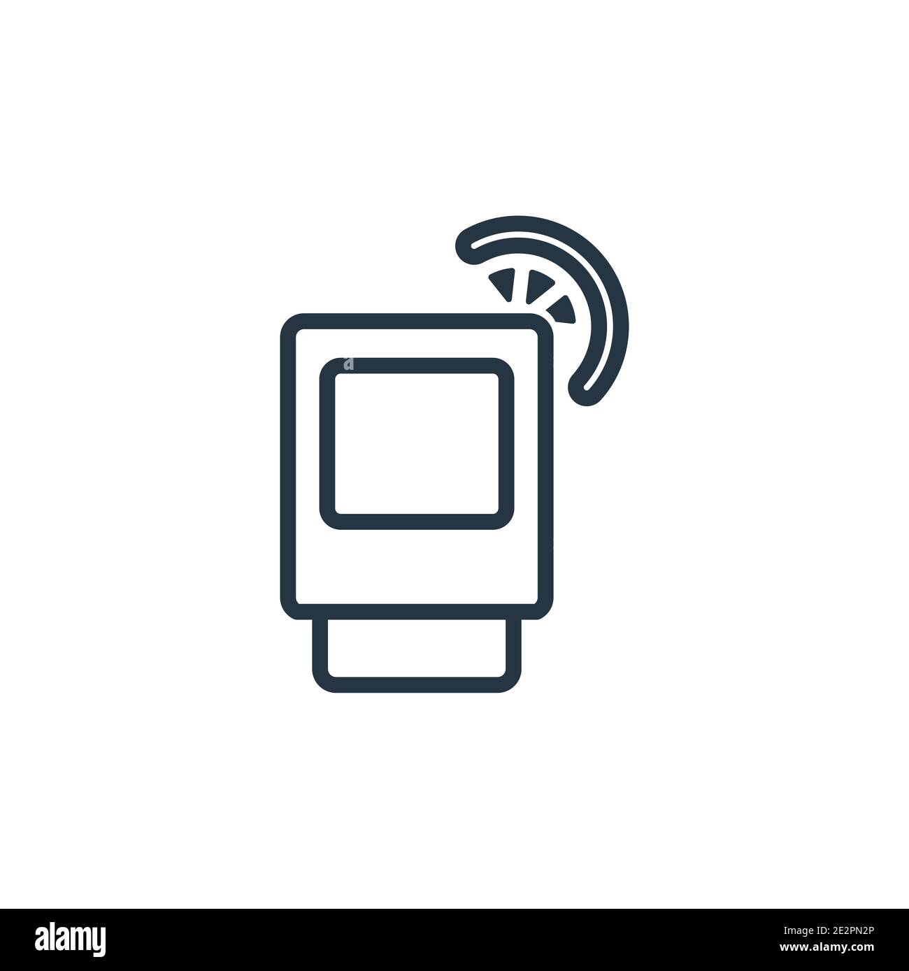 Lime rickey drink outline vector icon. Thin line black lime rickey ...