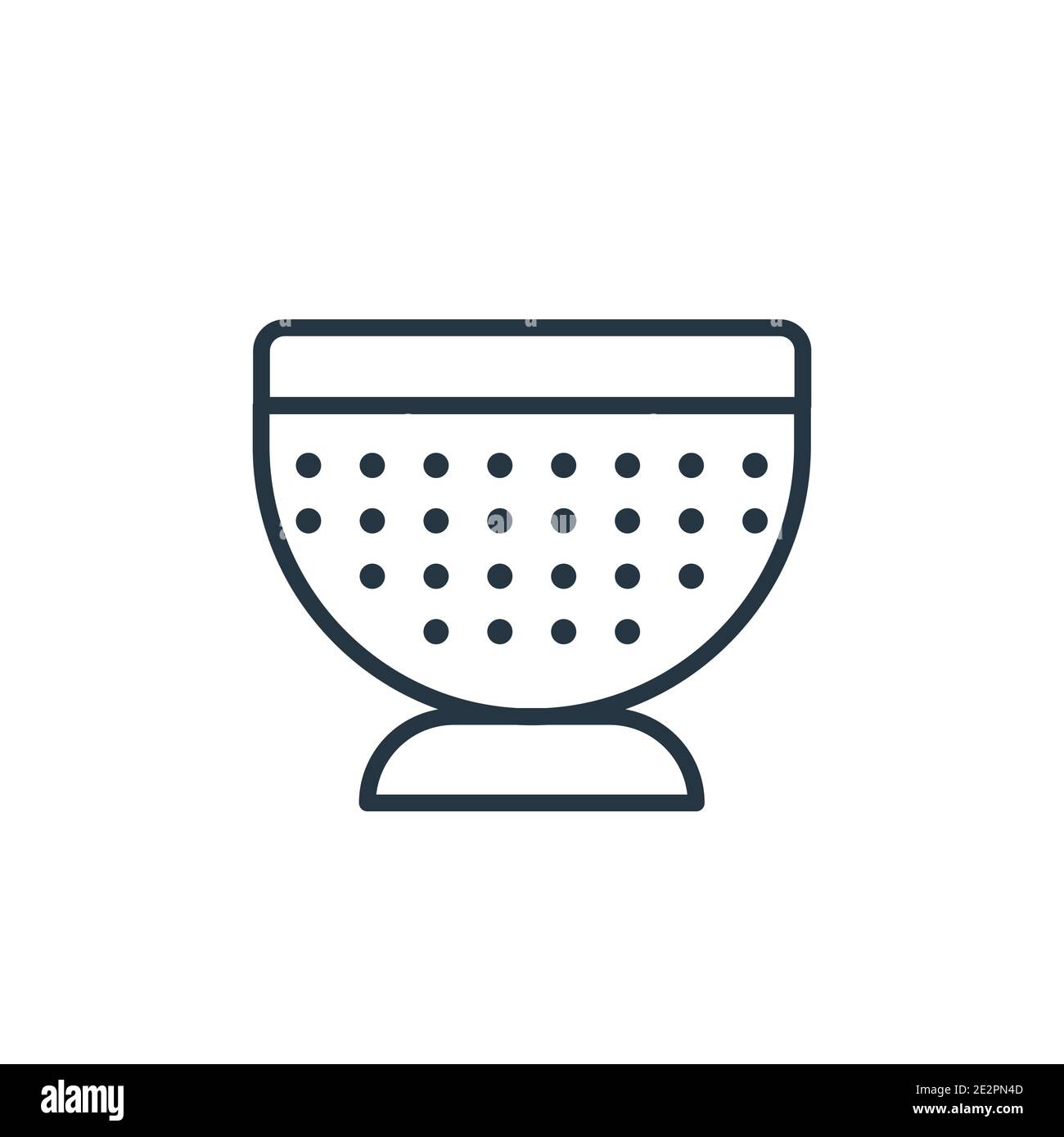 Sieve outline vector icon. Thin line black sieve icon, flat vector ...