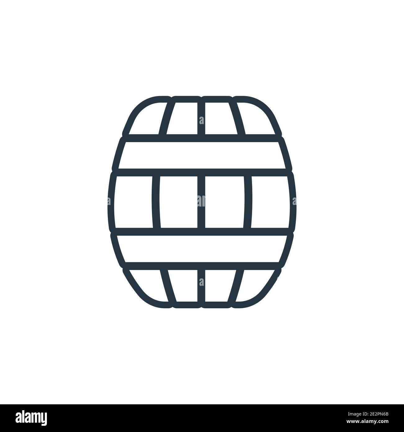 Cask outline vector icon. Thin line black cask icon, flat vector simple element illustration ...