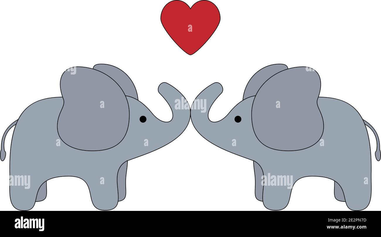 Elephant couple in love Stock Vector Image & Art - Alamy