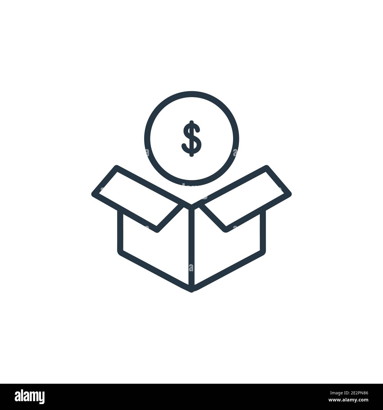 Merchandise outline vector icon. Thin line black merchandise icon, flat ...