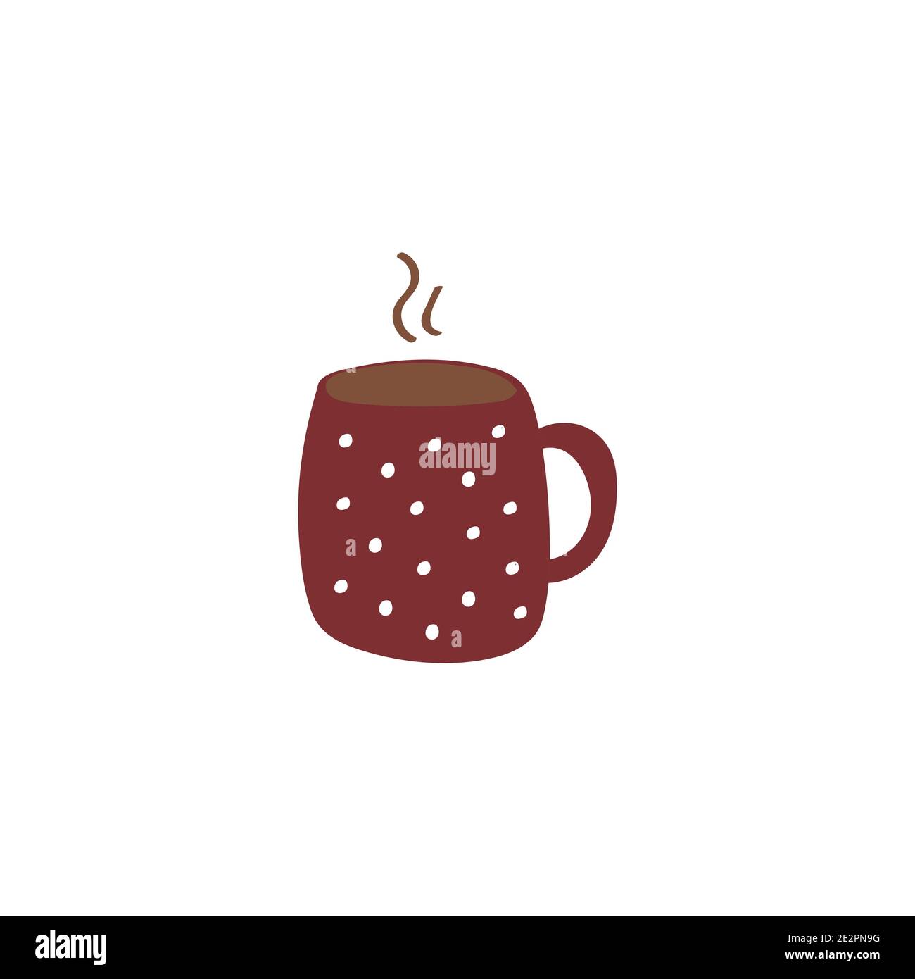 Cute cup sign. Vector doodle icon. Hand drawn colored flat illustration ...