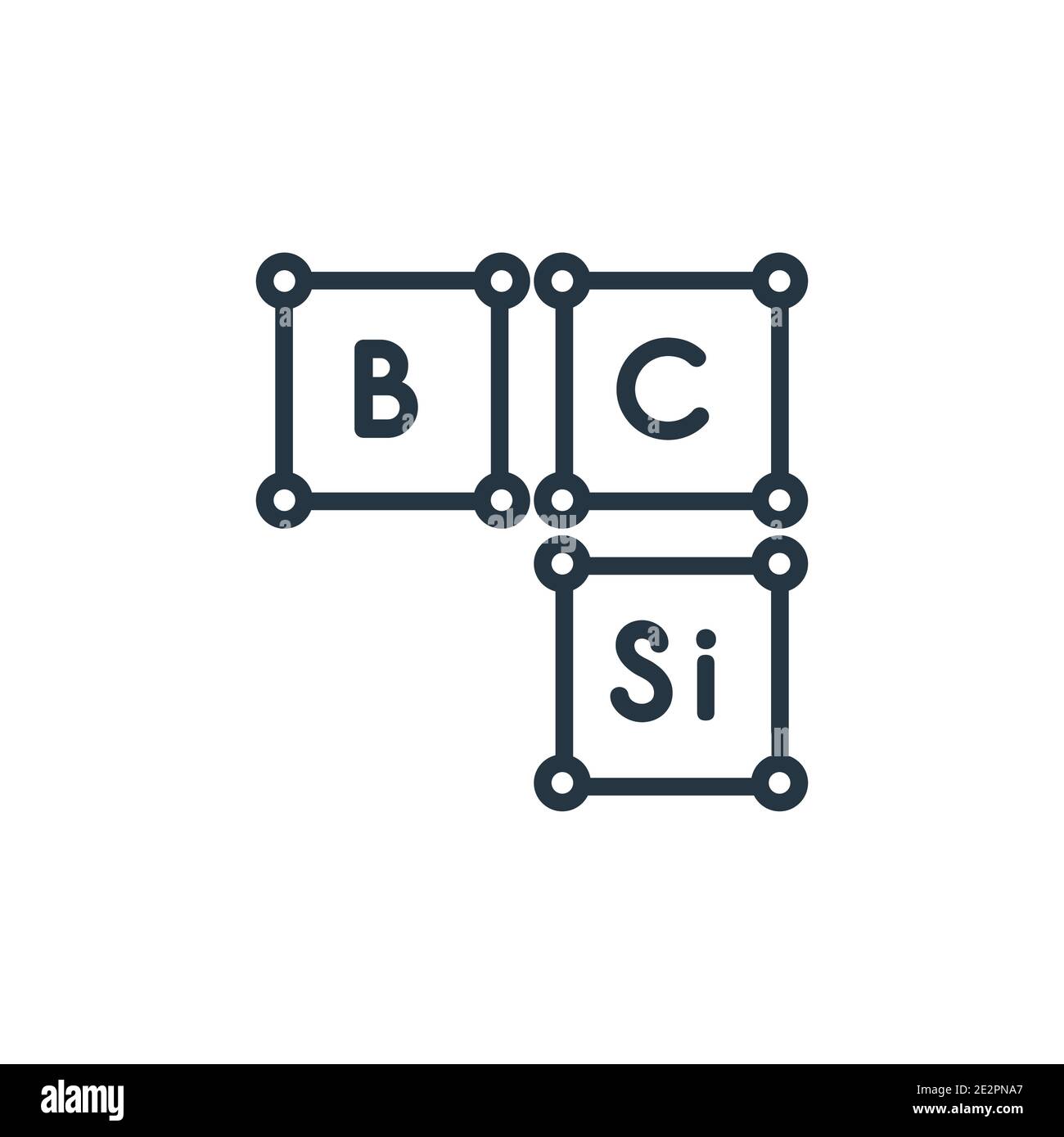 Periodic table outline vector icon. Thin line black periodic table icon ...