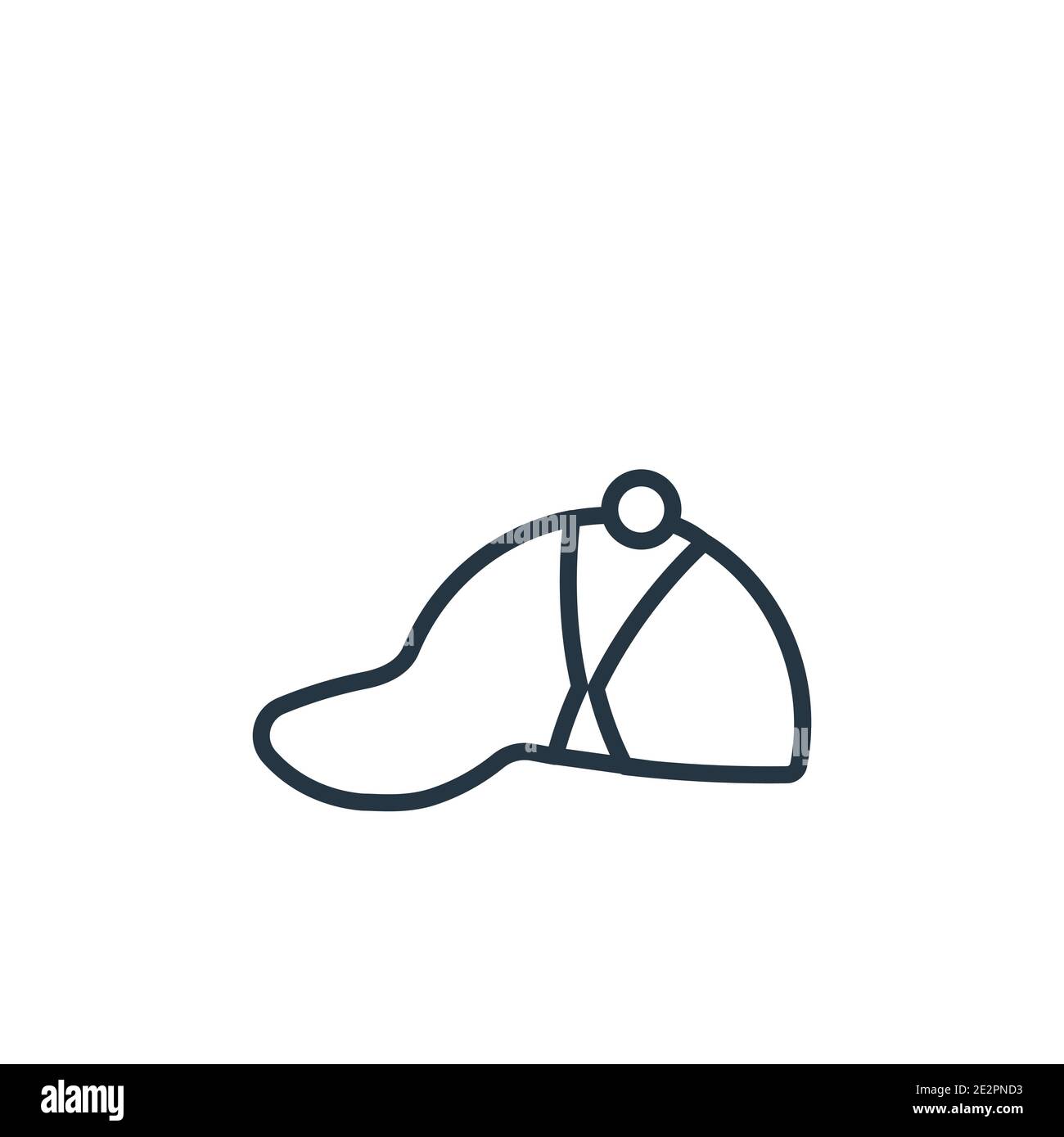 Cap outline vector icon. Thin line black cap icon, flat vector simple ...