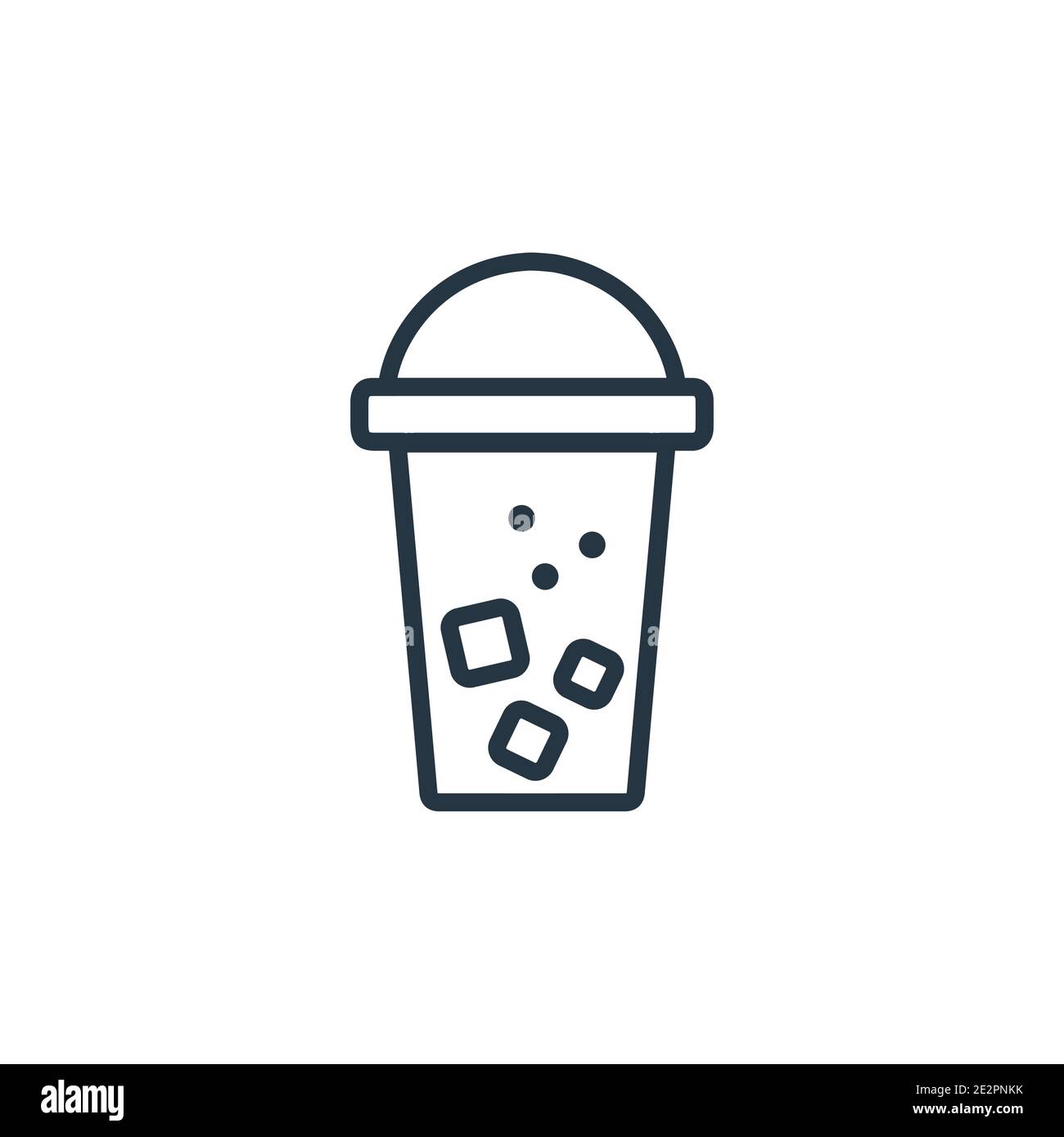 Ice coffee outline vector icon. Thin line black ice coffee icon, flat ...