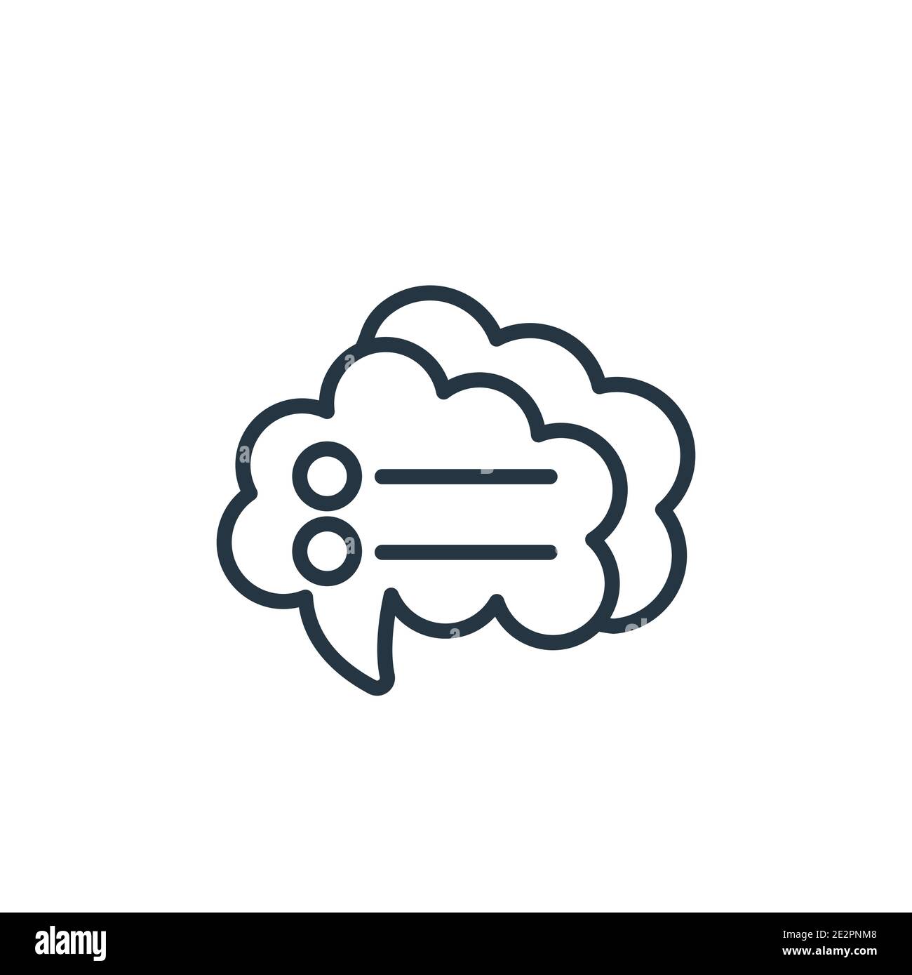 Speech cloud outline vector icon. Thin line black speech cloud icon ...