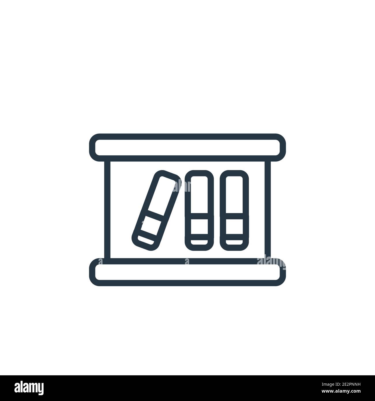 Bookshelf outline vector icon. Thin line black bookshelf icon, flat ...