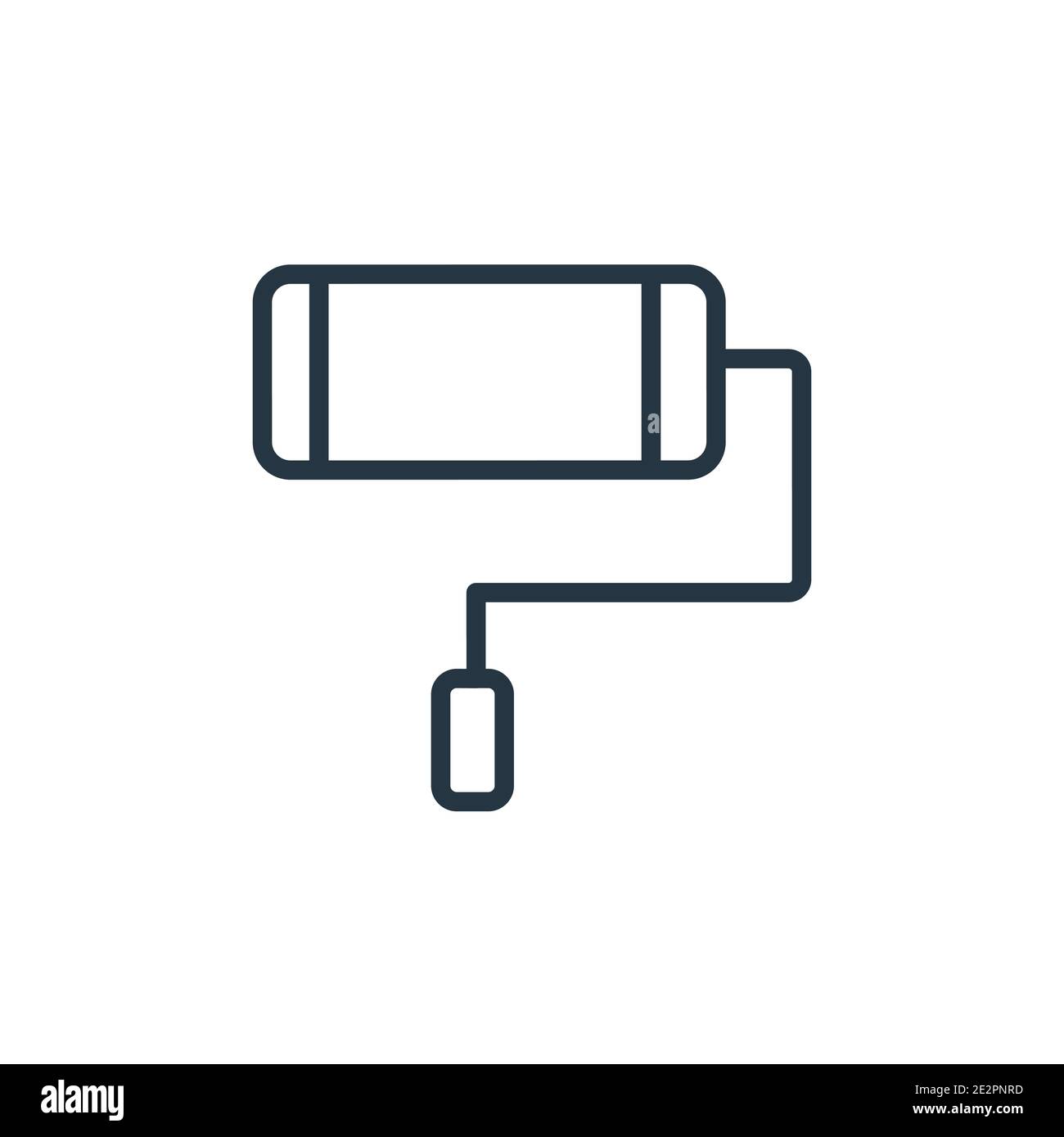 Paint roller outline vector icon. Thin line black paint roller icon ...