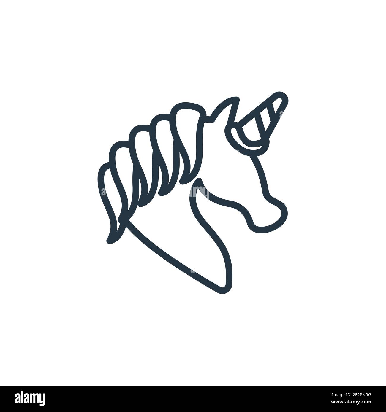 Unicorn outline vector icon. Thin line black unicorn icon, flat vector ...