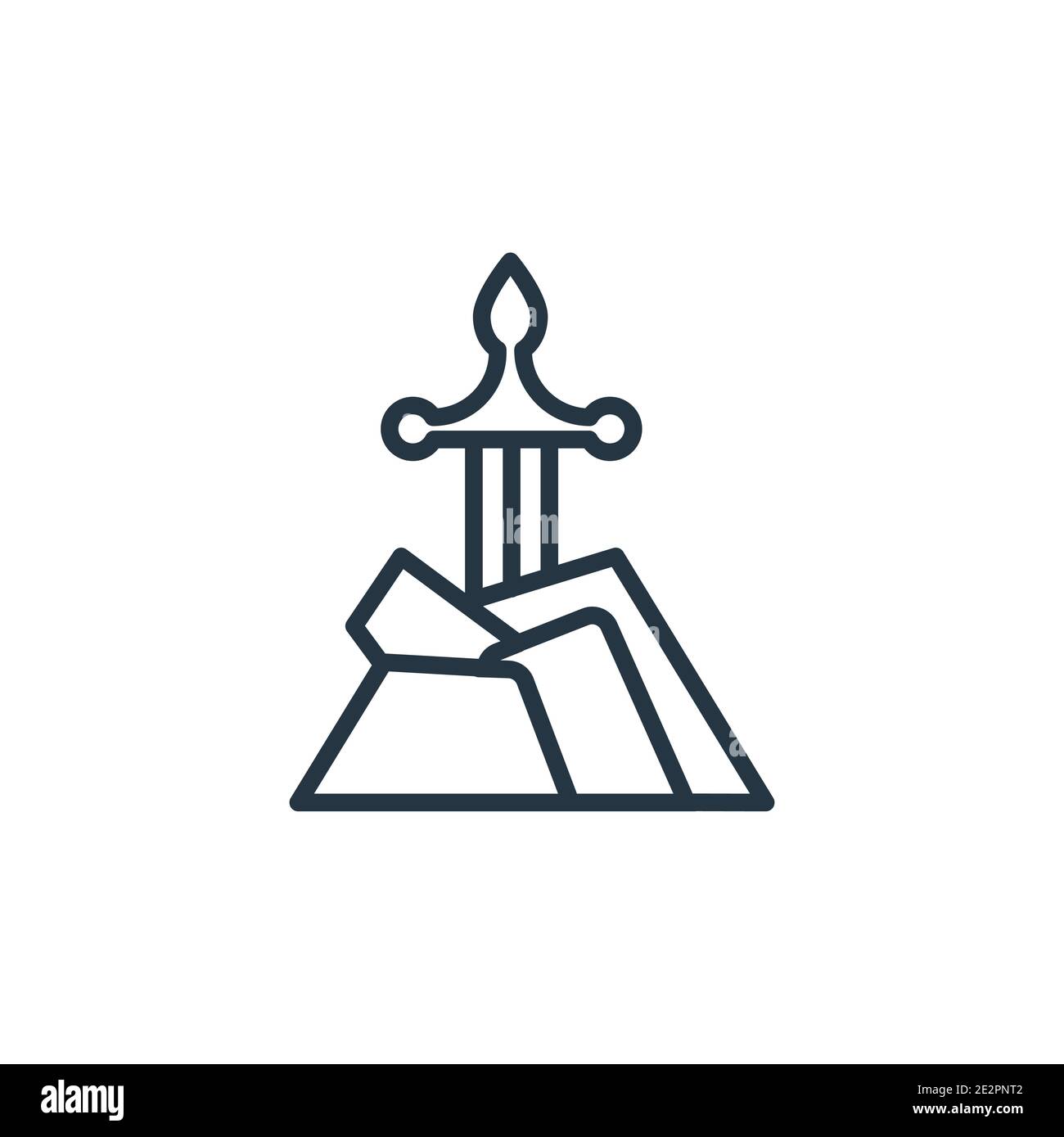 Excalibur outline vector icon. Thin line black excalibur icon, flat ...