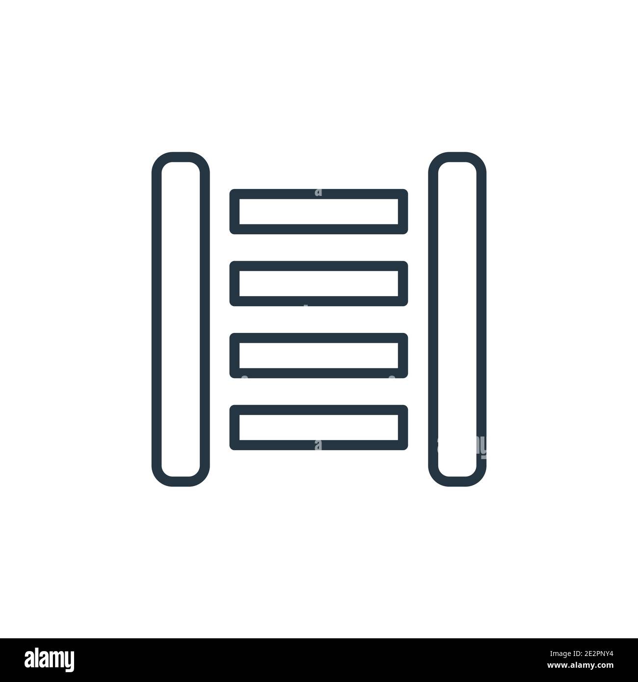 Ladder outline vector icon. Thin line black ladder icon, flat vector ...