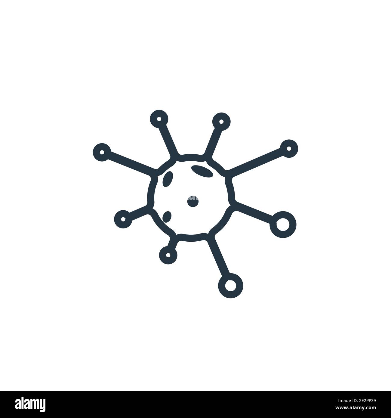 Virus outline vector icon. Thin line black virus icon, flat vector ...