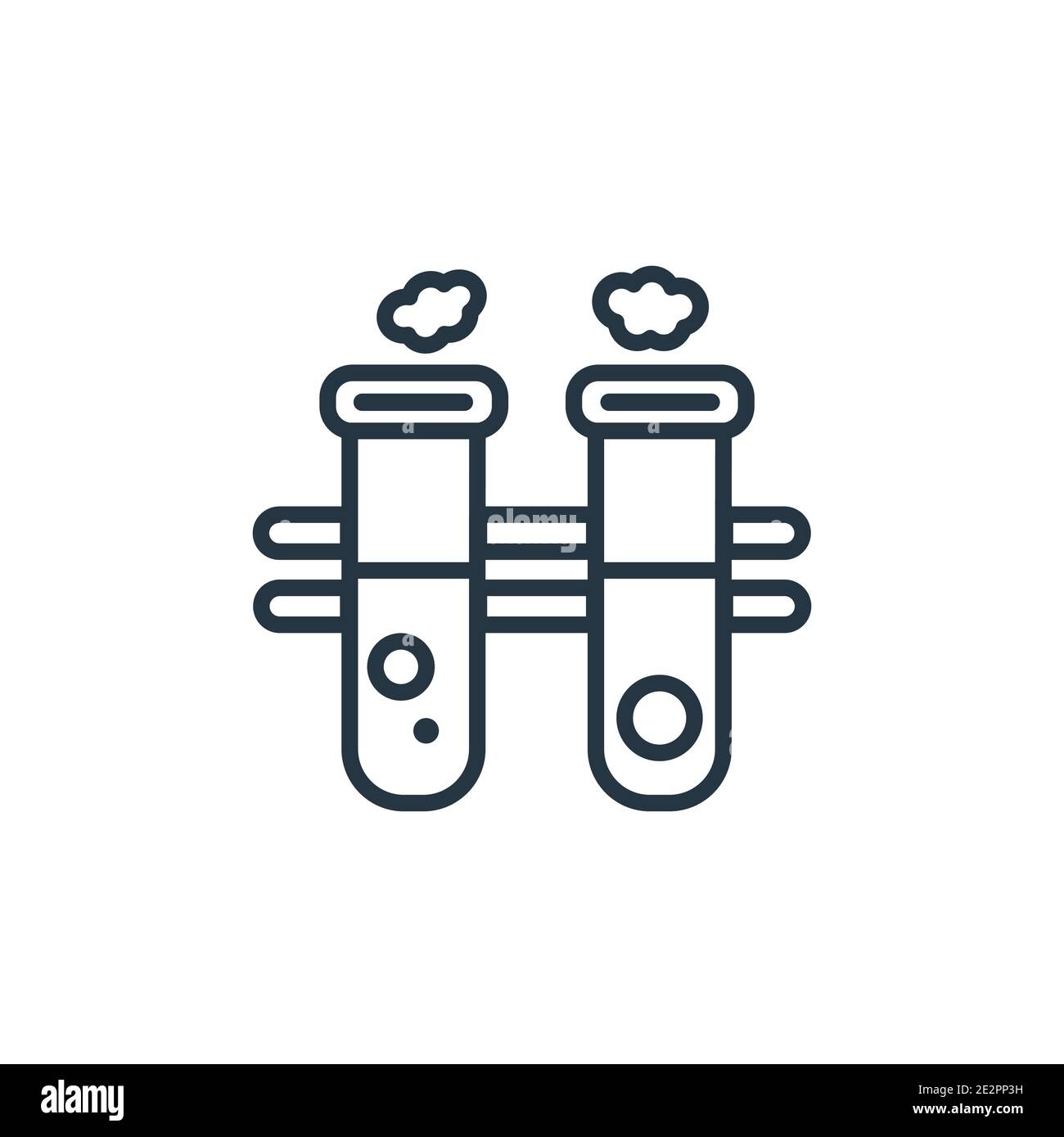 Communicating vessels outline vector icon. Thin line black ...