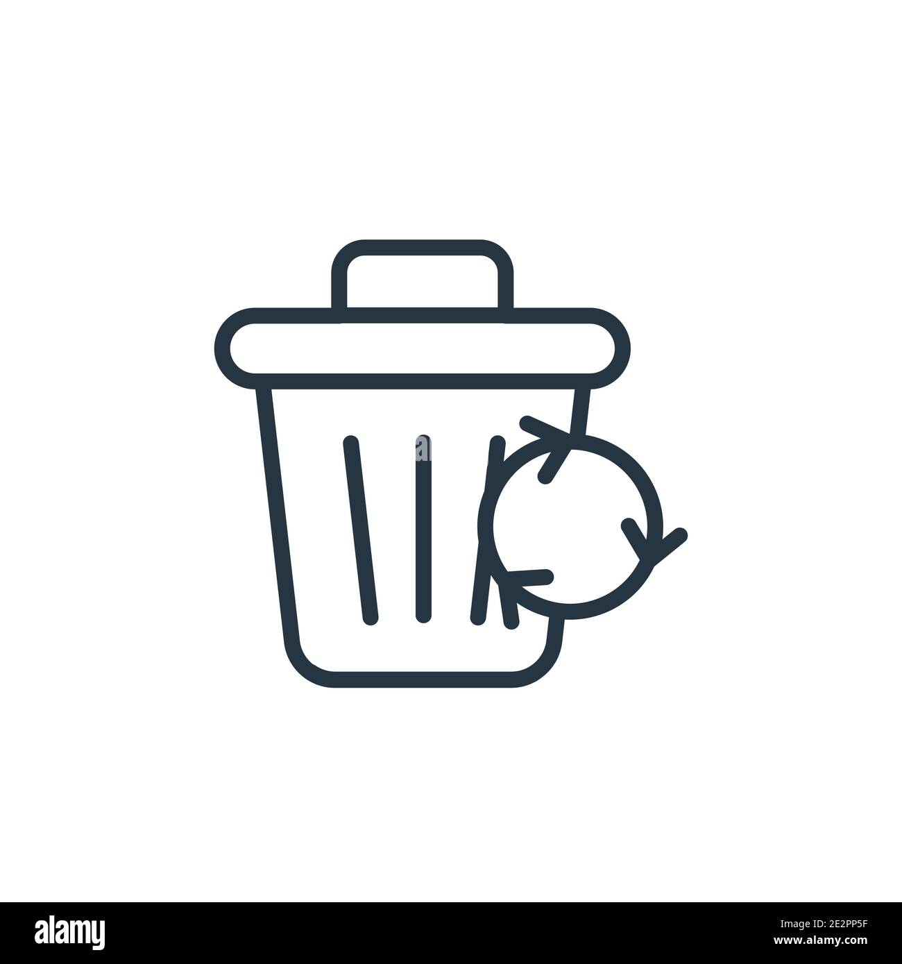 Dust bin outline vector icon. Thin line black dust bin icon, flat ...