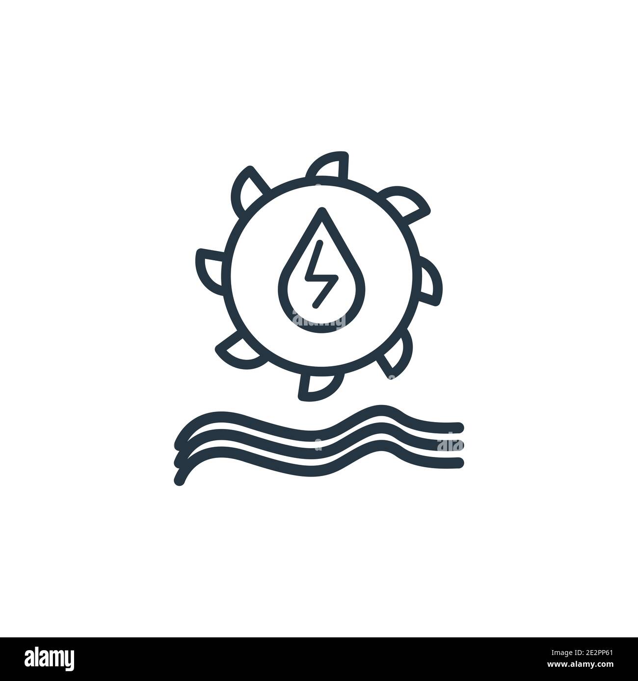 Hydro power outline vector icon. Thin line black hydro power icon, flat ...