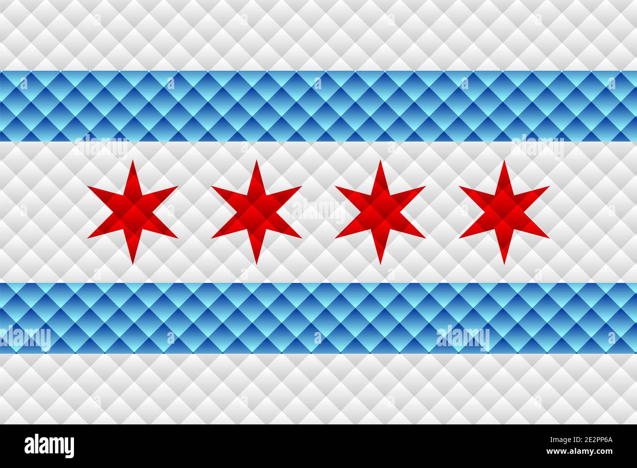 Mosaic flag of the Chicago - Illustration, Three dimensional flag of ...