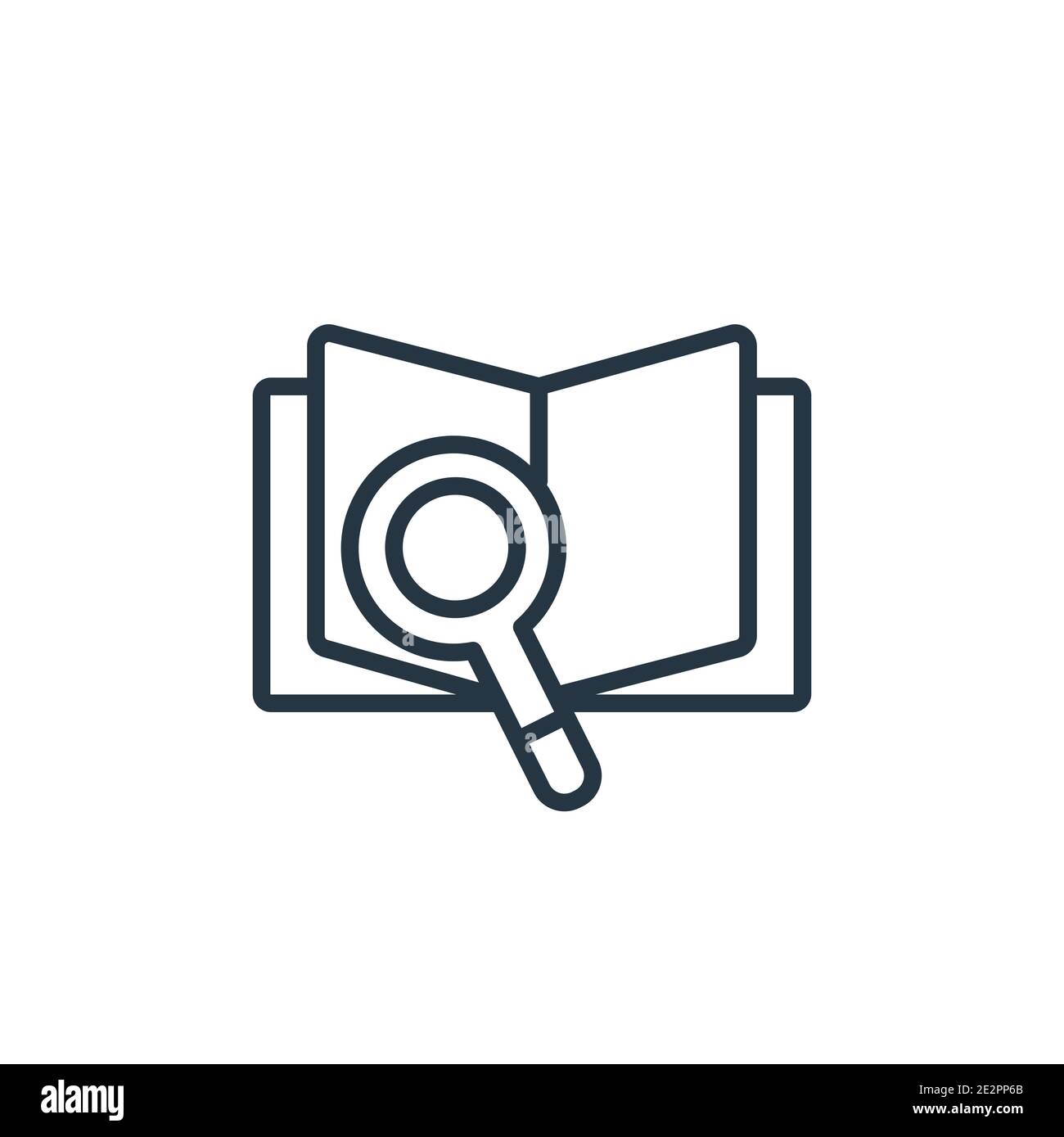 Research with books outline vector icon. Thin line black research with ...
