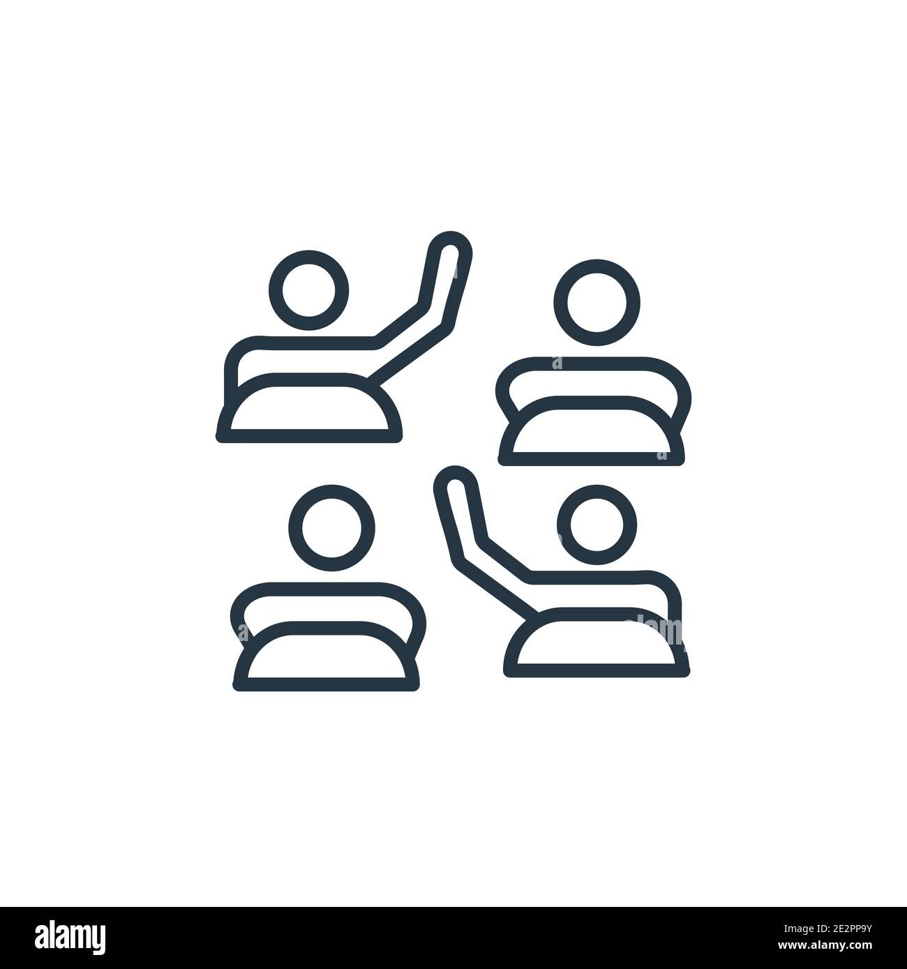 Raise hand outline vector icon. Thin line black raise hand icon, flat ...