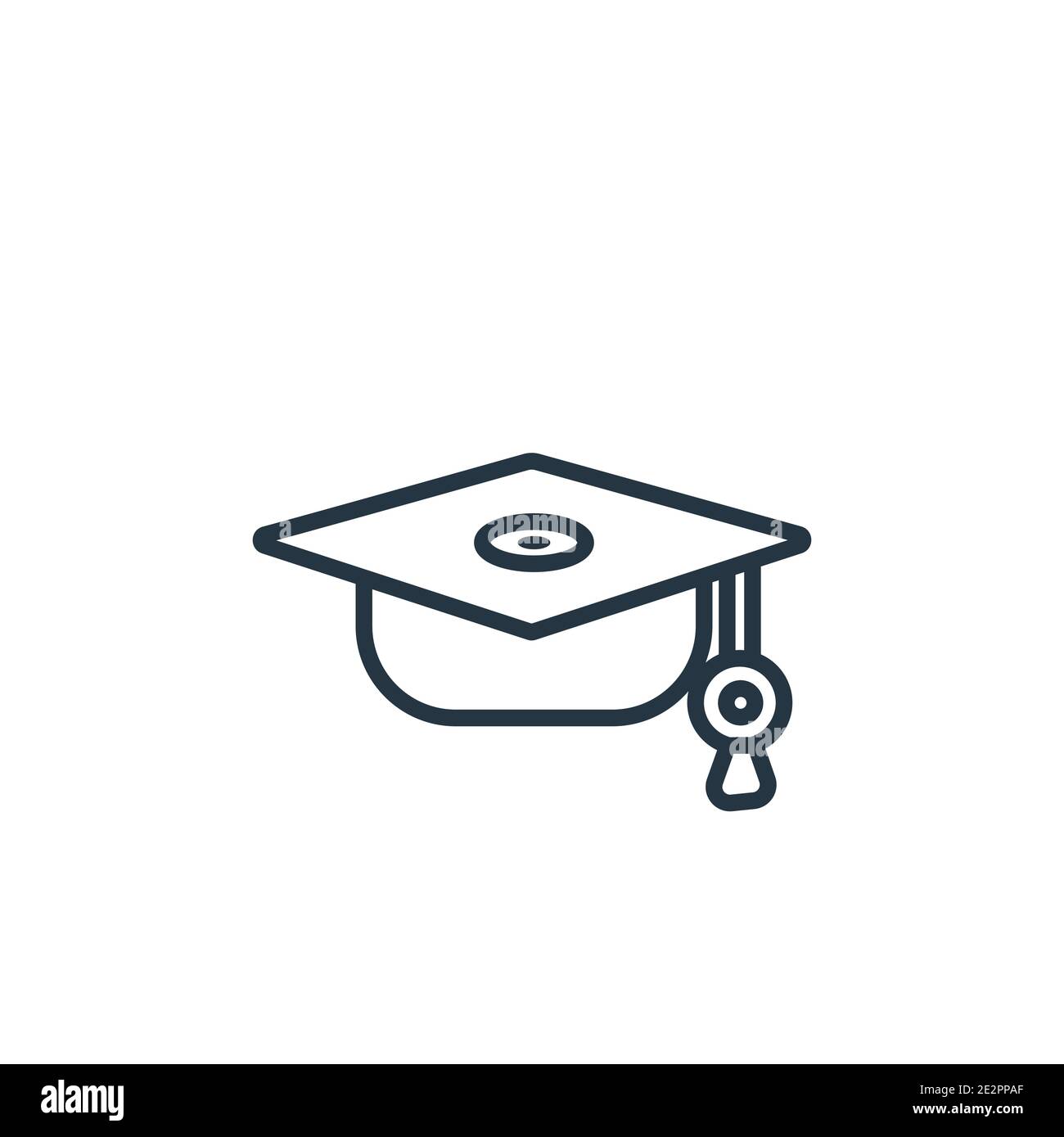 Graduation mortarboard outline vector icon. Thin line black graduation mortarboard icon, flat ...