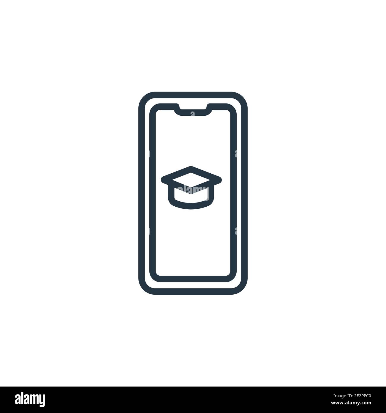 Smartphone app outline vector icon. Thin line black smartphone app icon ...