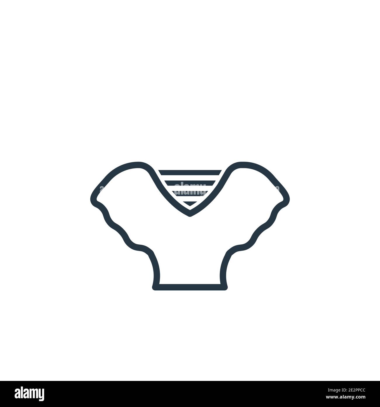 Draped top outline vector icon. Thin line black draped top icon, flat ...