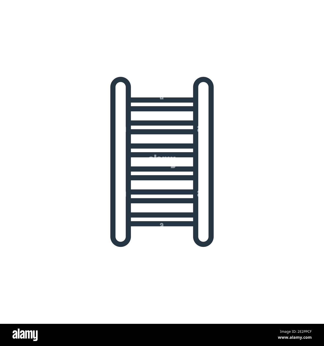Ladder outline vector icon. Thin line black ladder icon, flat vector ...