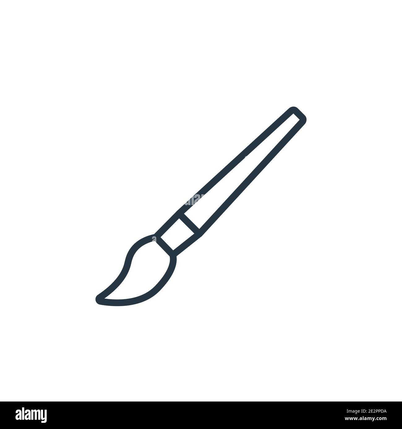 Paint brush outline vector icon. Thin line black paint brush icon, flat ...