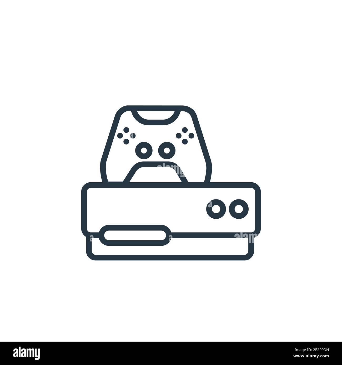 Console outline vector icon. Thin line black console icon, flat vector ...