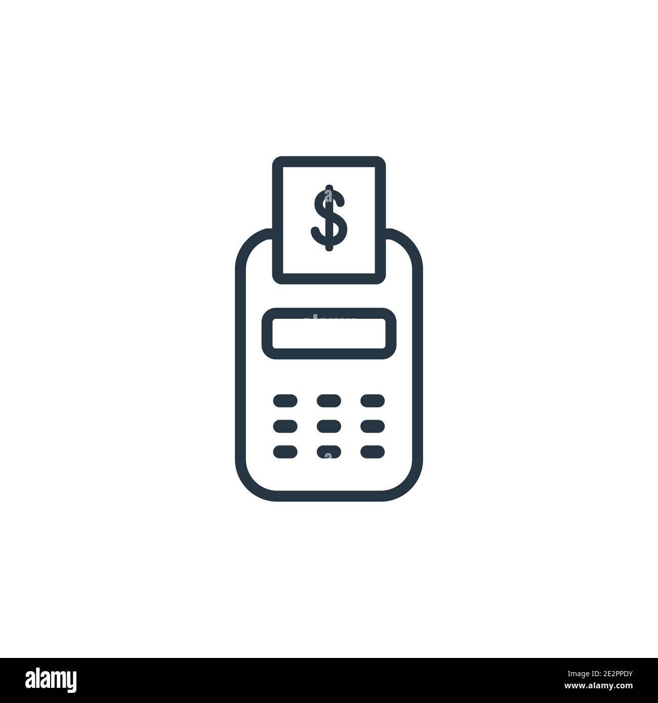 Cash machine outline vector icon. Thin line black cash machine icon, flat vector simple element ...