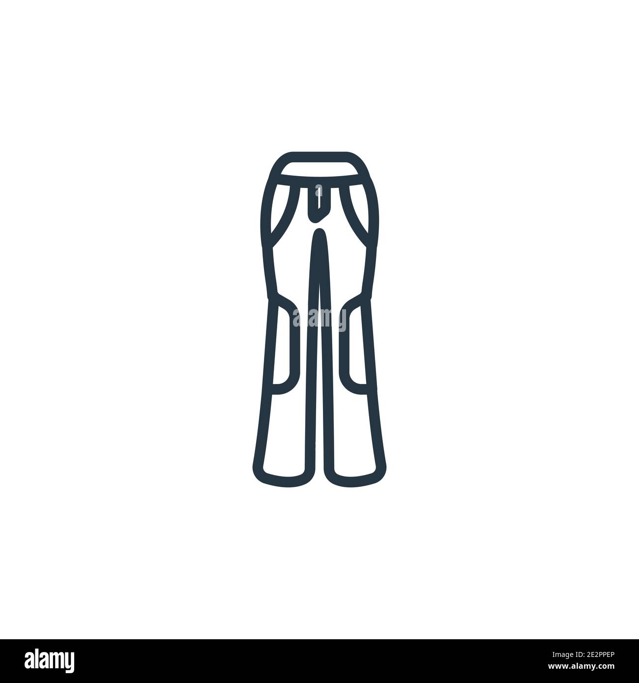 Flare pants outline vector icon. Thin line black flare pants icon, flat ...